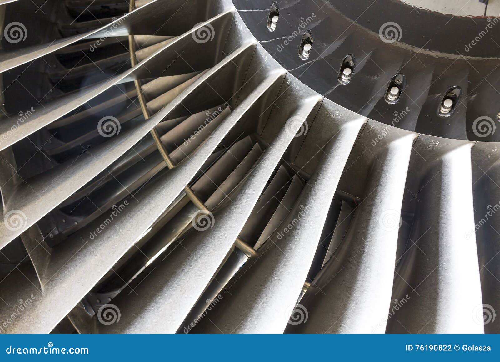 Blades in an Airplane Engine Stock Photo - Image of complicated ...