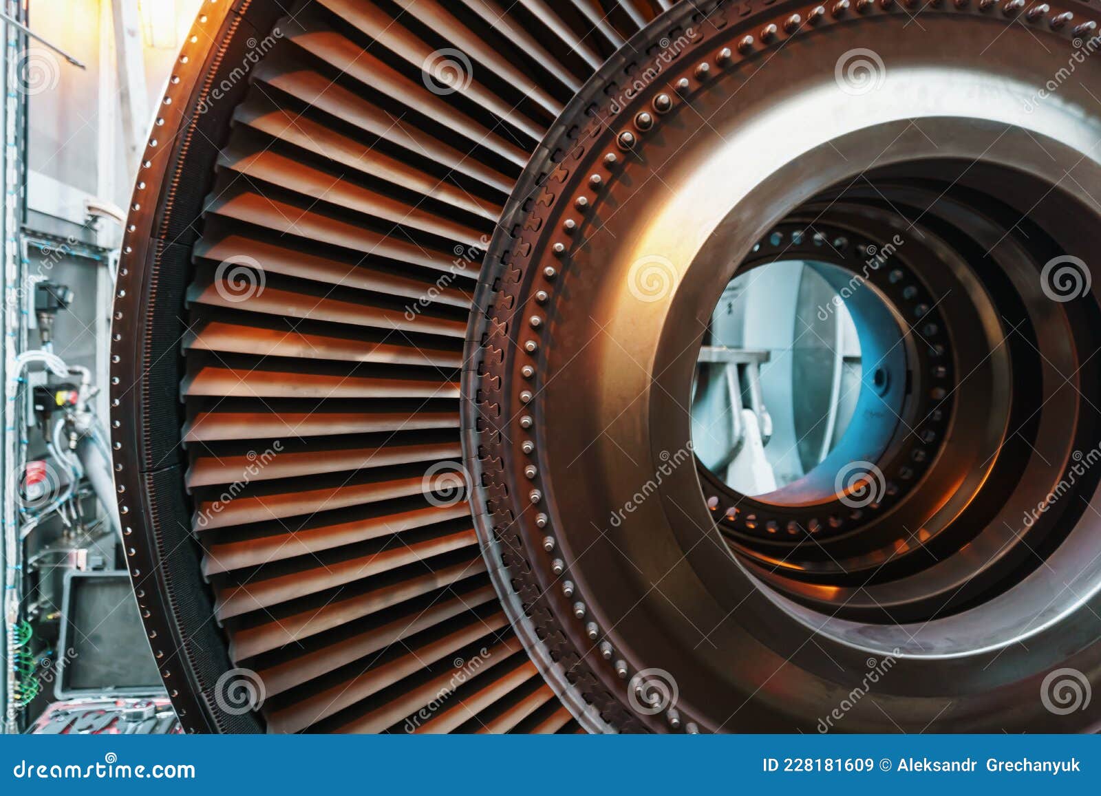 The Blades of the Gas Turbine Engine on the Rotor Disk. Stock Image ...