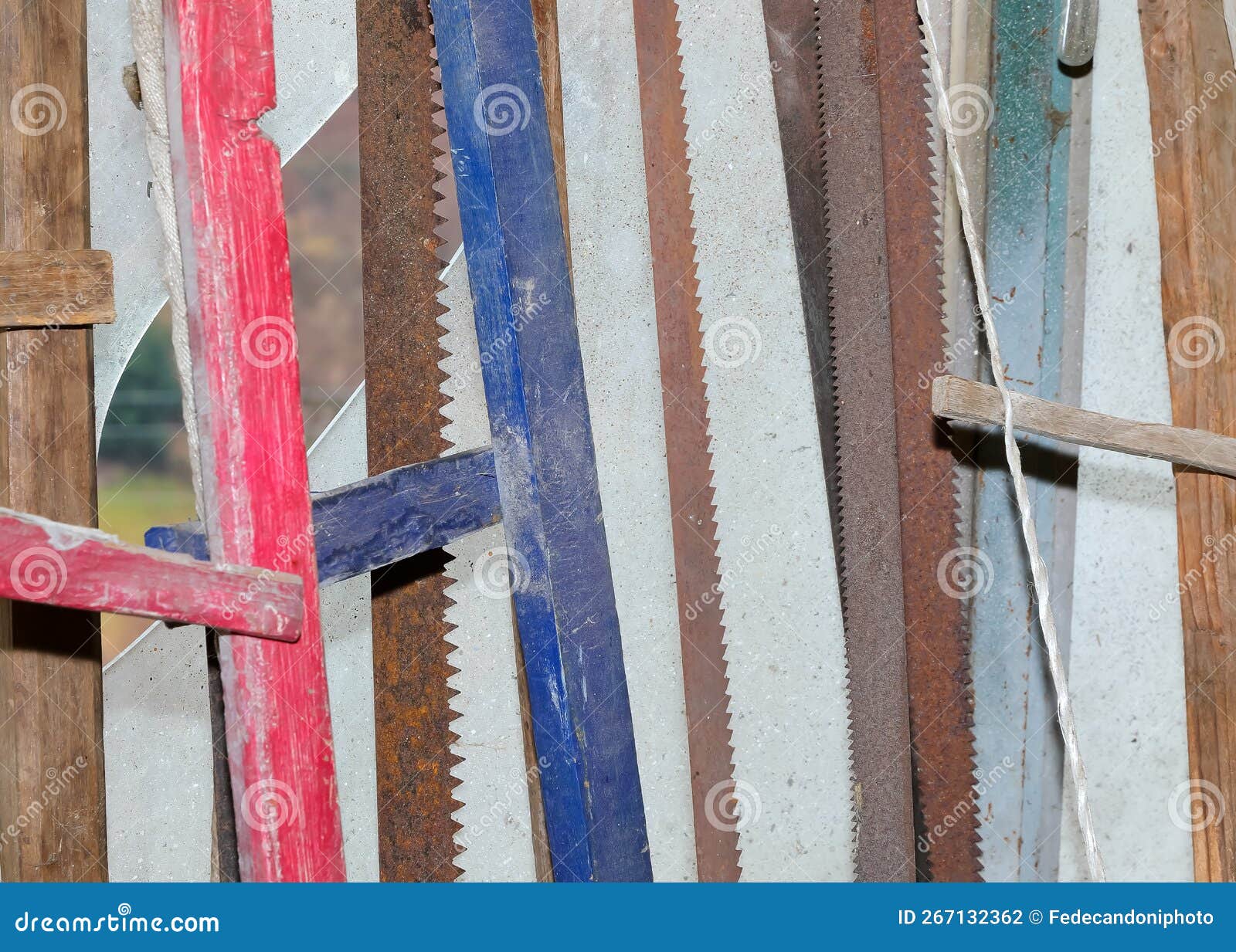 Blades and Handles of Manual Saws in the Carpente S Workshop Stock ...