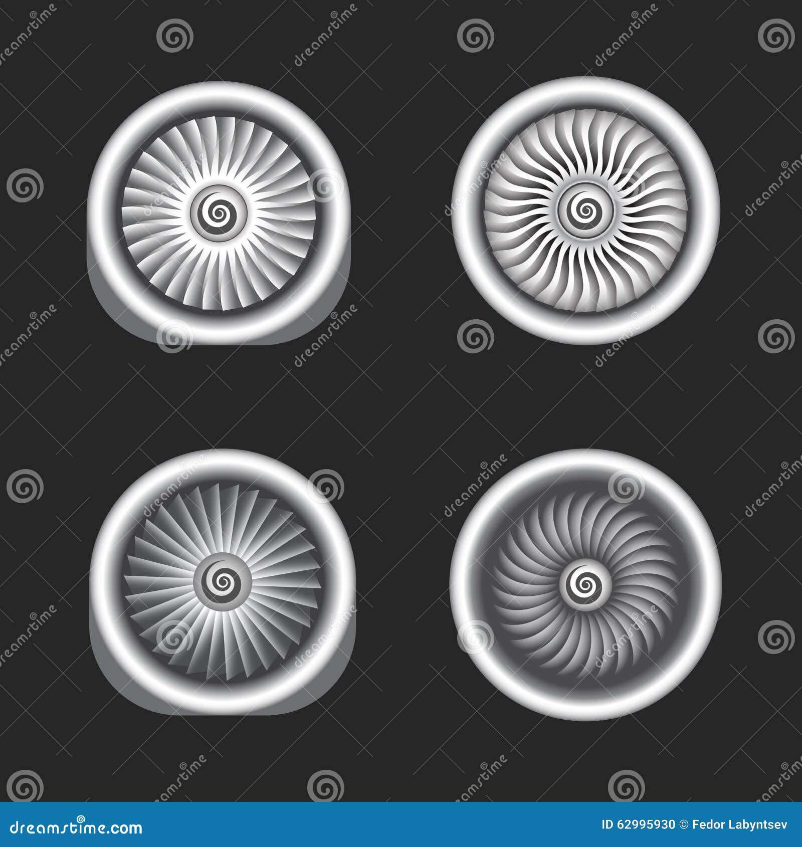 Airplane Jet Engine Turbines Icons Royalty-Free Stock Image ...