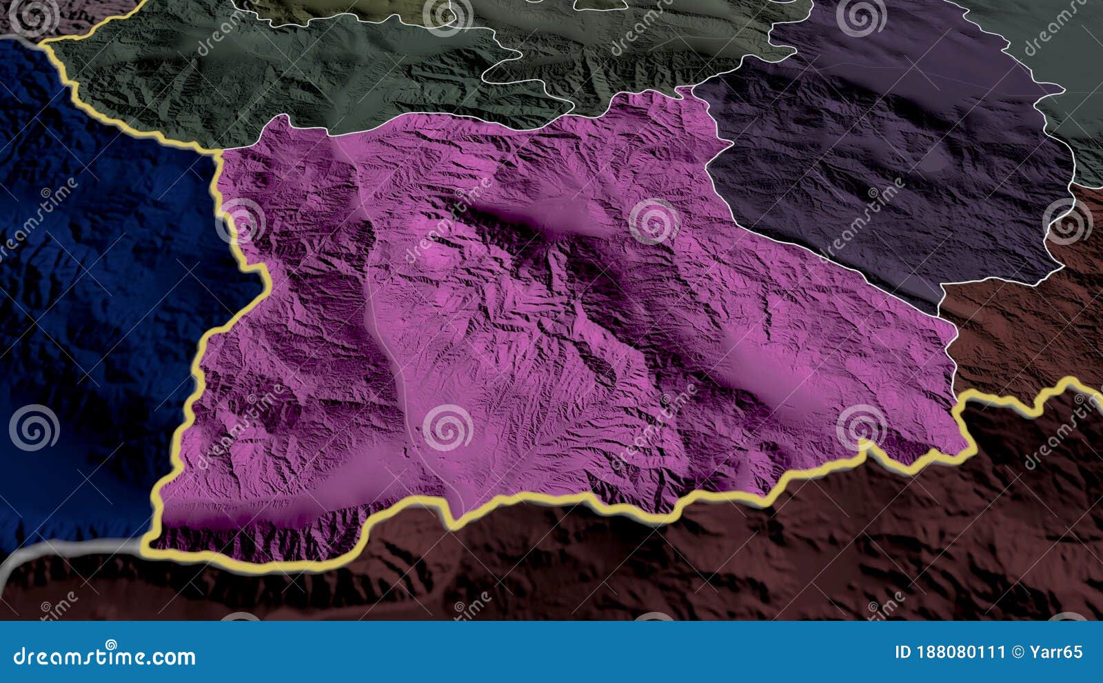Blagoevgrad, Bulgaria - Highlighted. Administrative Stock Illustration ...