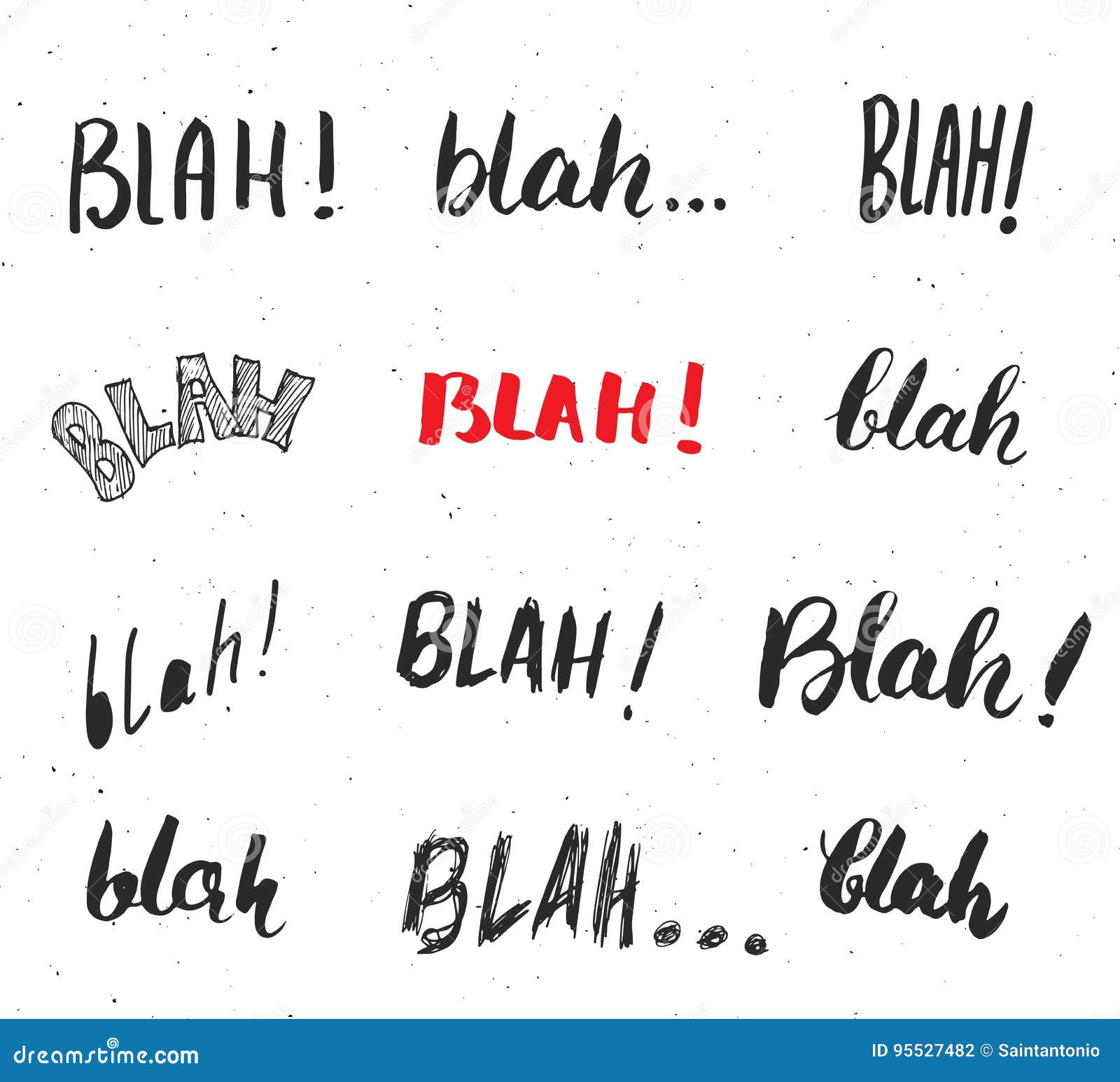 Blah, Blah Words Hand Written Seamless Pattern Vector Illustration ...