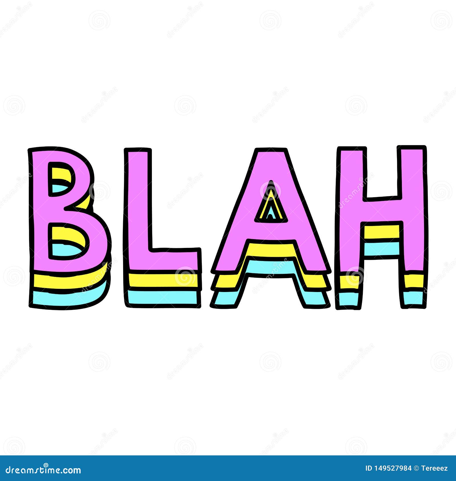 Blah Cool Teenager Word Hand Drawn Vector Illustration | CartoonDealer ...