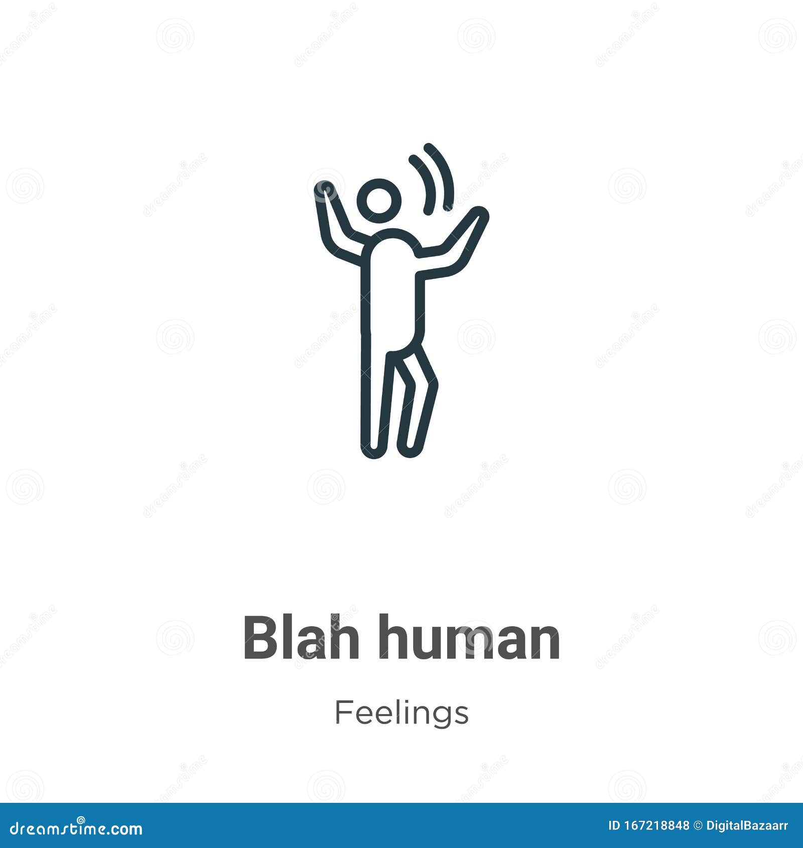 Blah Human Outline Vector Icon. Thin Line Black Blah Human Icon, Flat ...