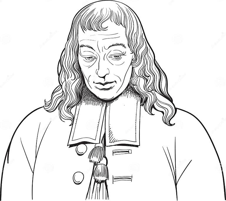 Blaise Pascal Portrait, Vector Stock Vector - Illustration of magasin ...