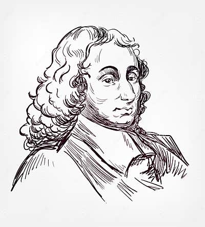 Blaise Pascal Vector Sketch Illustration Portrait Editorial Stock Photo ...