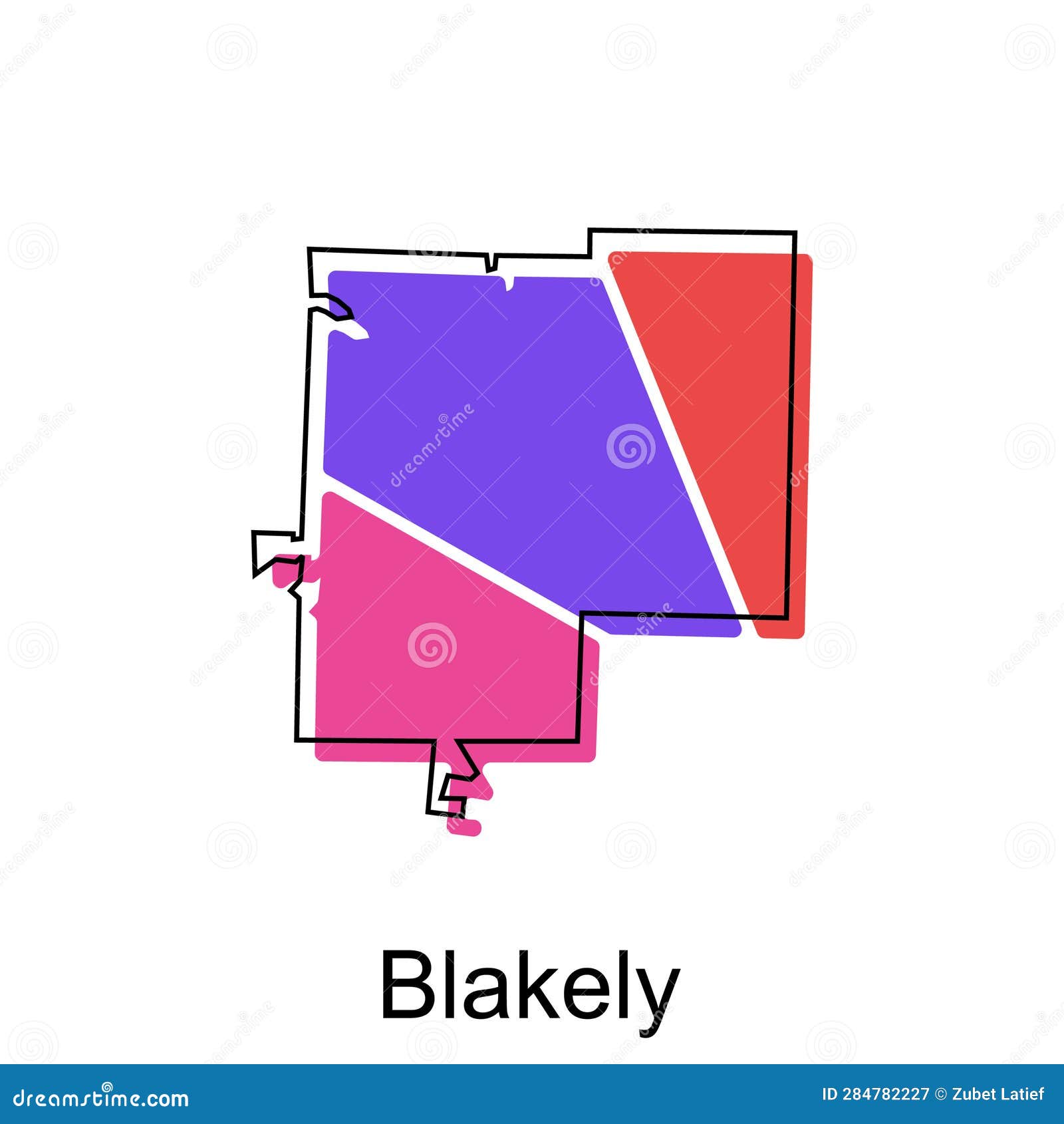 Blakely City of Georgia Map Vector Illustration Design Template Stock ...