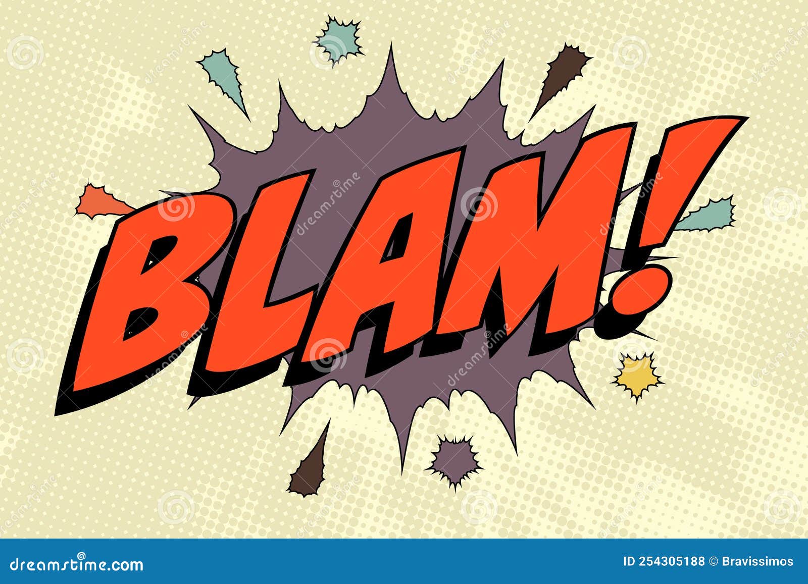 BLAM! Comic Word. Cartoon Vector | CartoonDealer.com #48031041