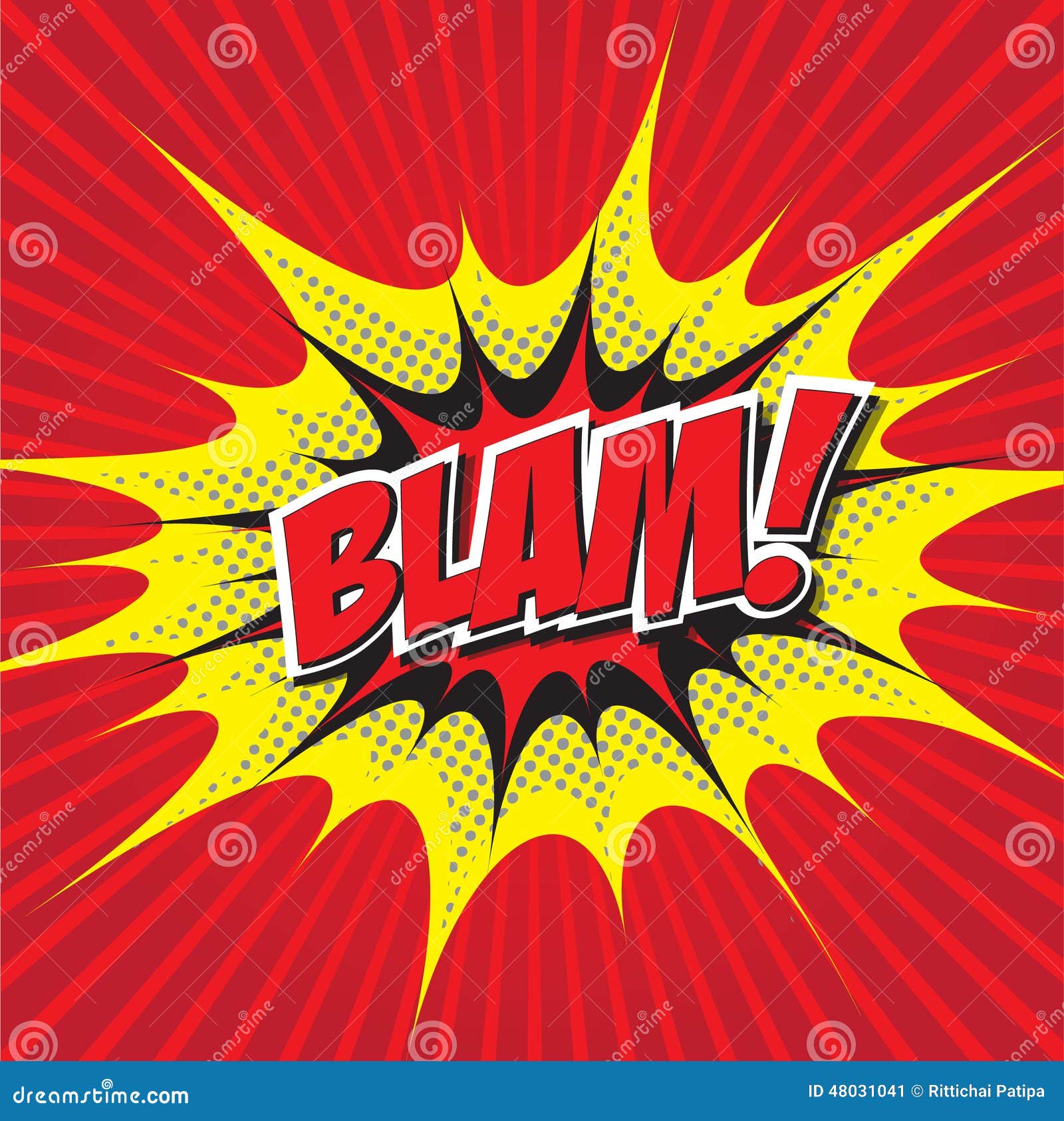 BLAM! Comic Word. Cartoon Vector | CartoonDealer.com #48031041