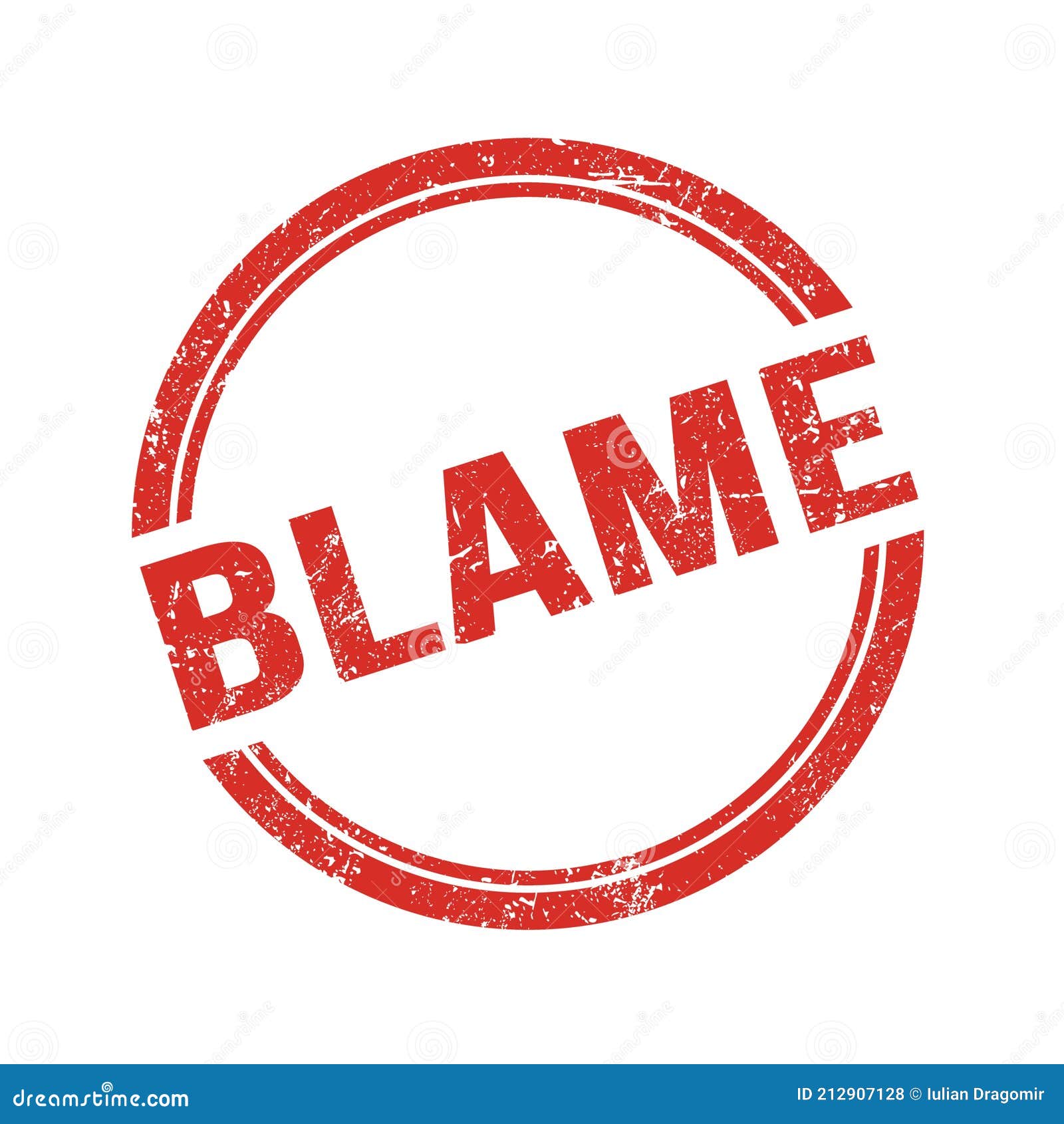 BLAME Text Written on Red Grungy Round Stamp Stock Illustration ...