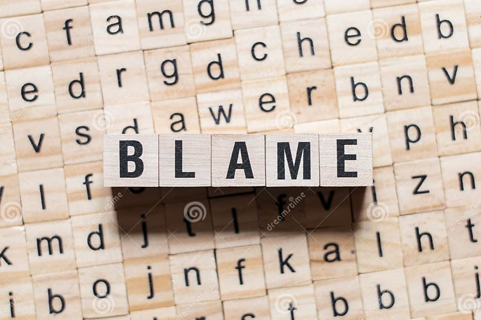 Blame word concept stock photo. Image of graphic, mistake - 143354366