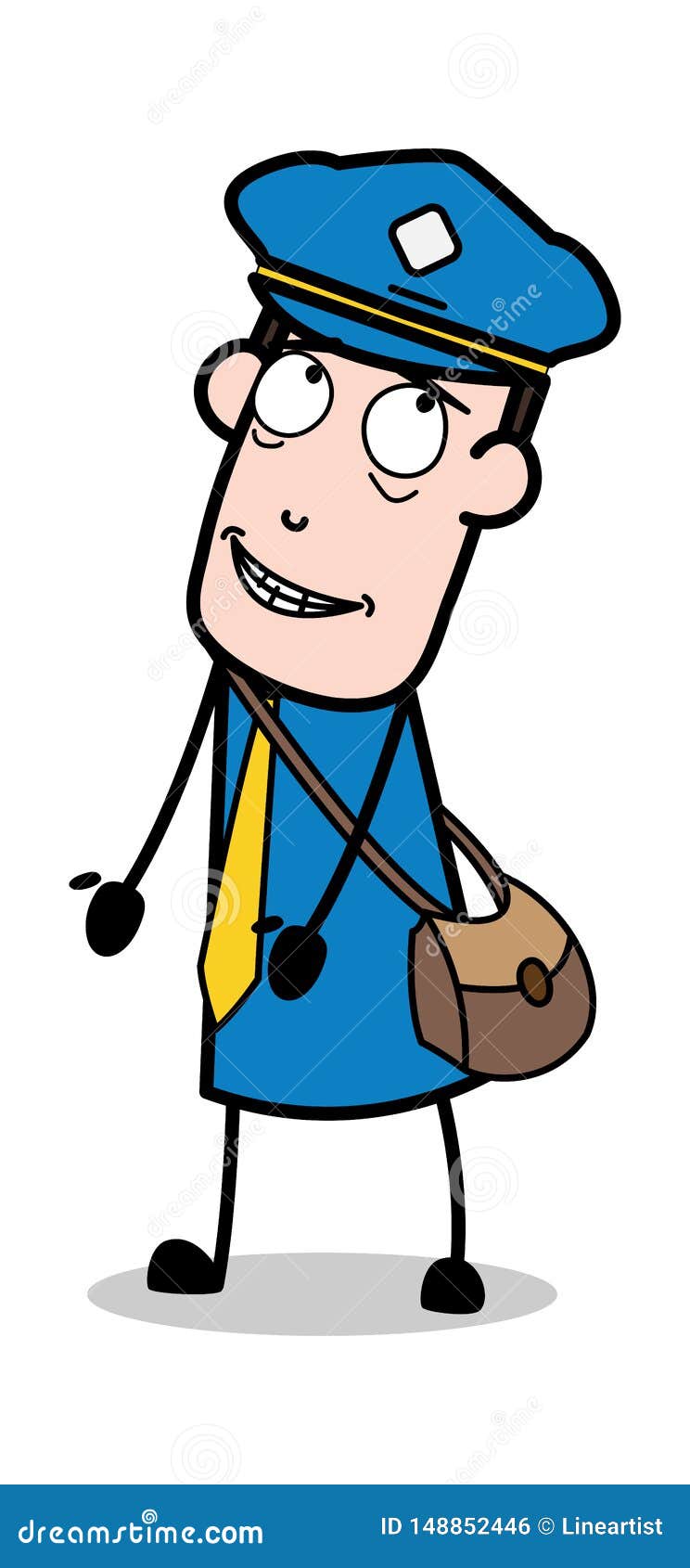 Confused - Postman Cartoon Courier Guy Vector Illustration Stock Image ...