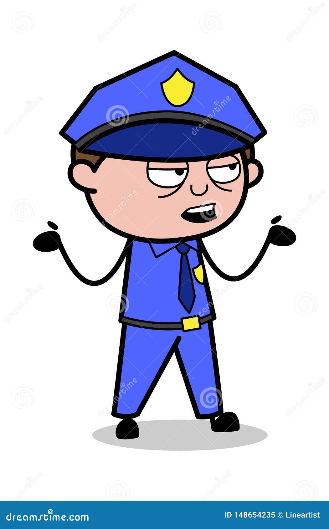 Blameless - Retro Cop Policeman Vector Illustration Stock Illustration ...