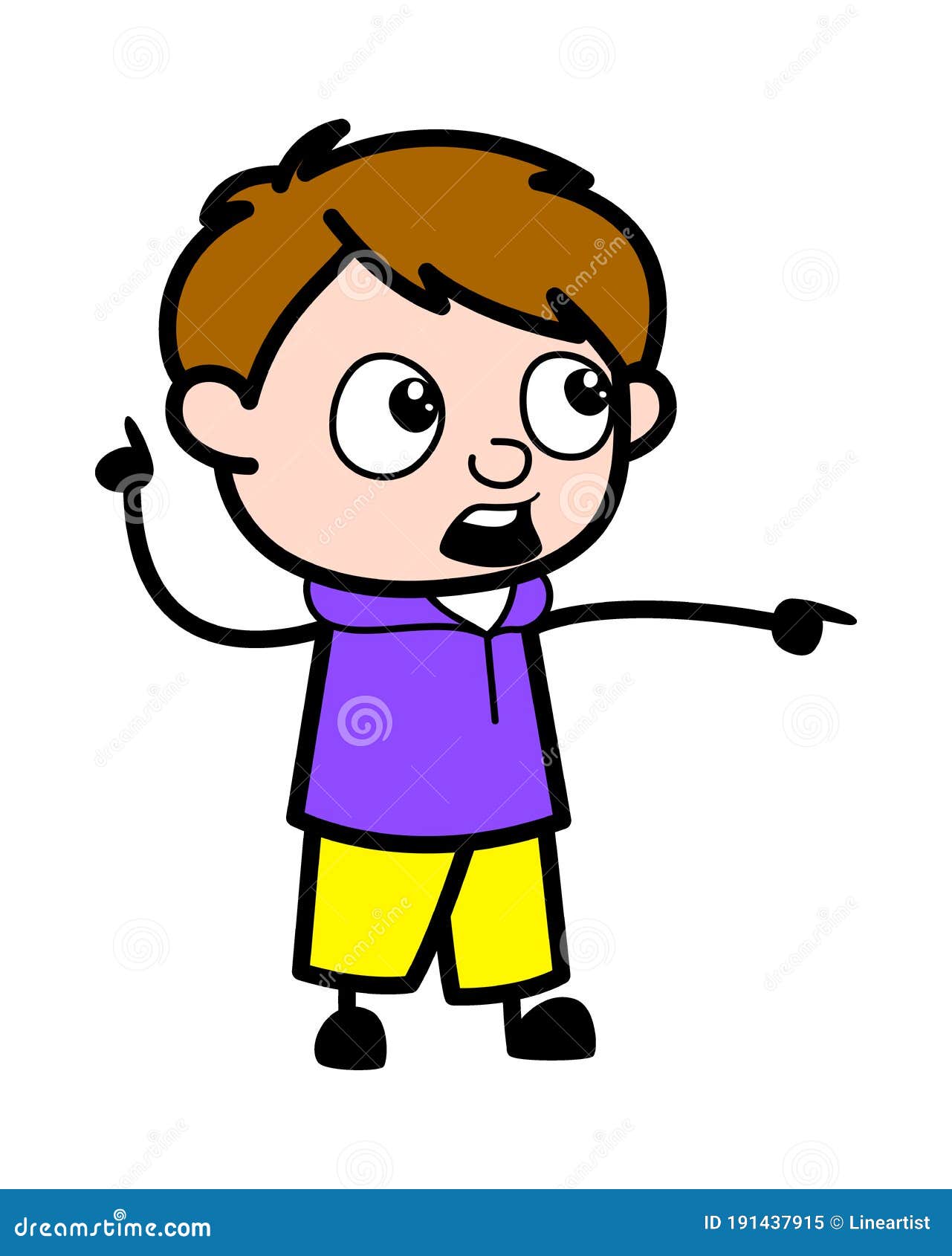 Blaming Boy Cartoon stock illustration. Illustration of shouting ...