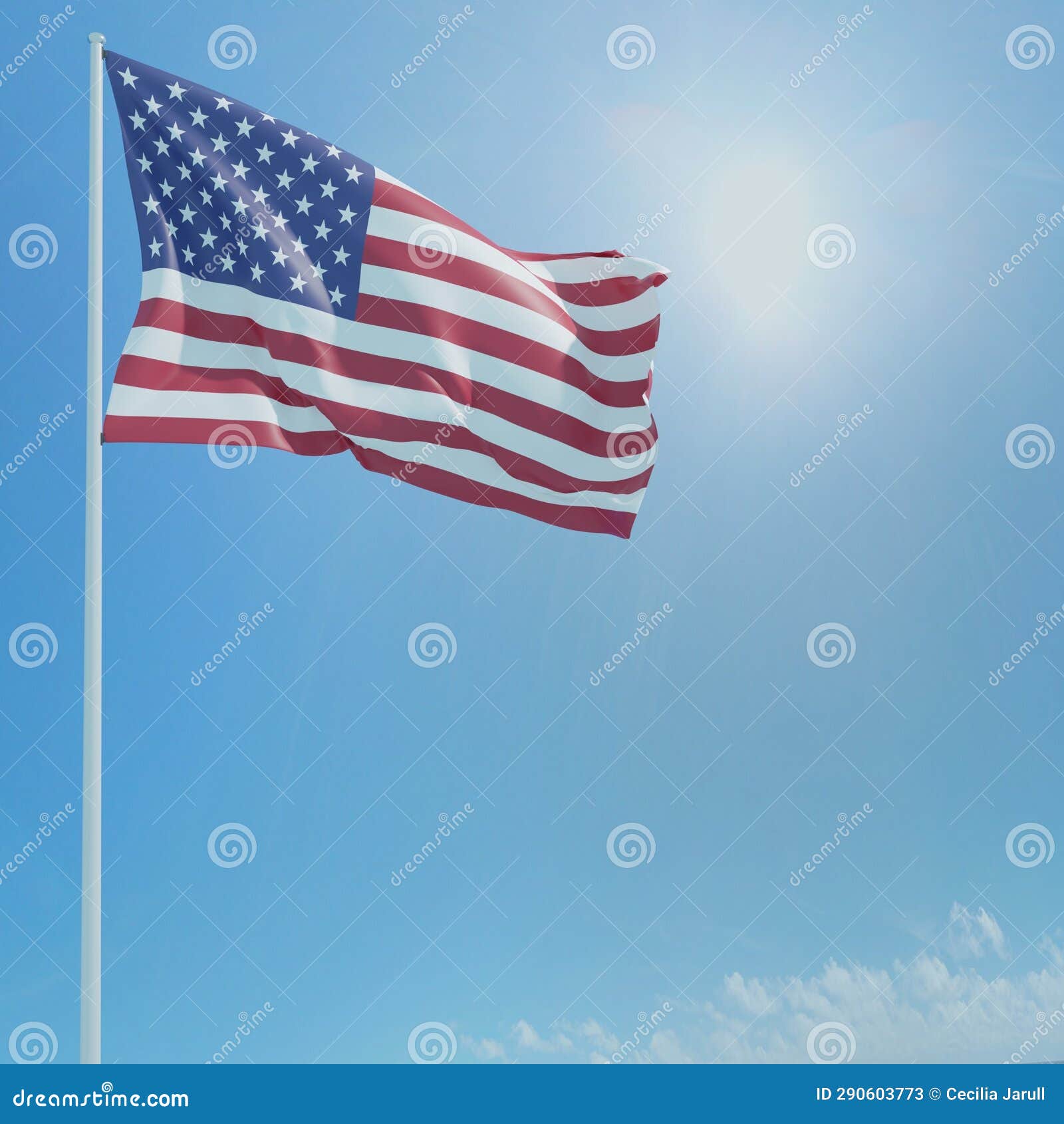 Flags of the World, with Blue Sky Stock Illustration - Illustration of ...