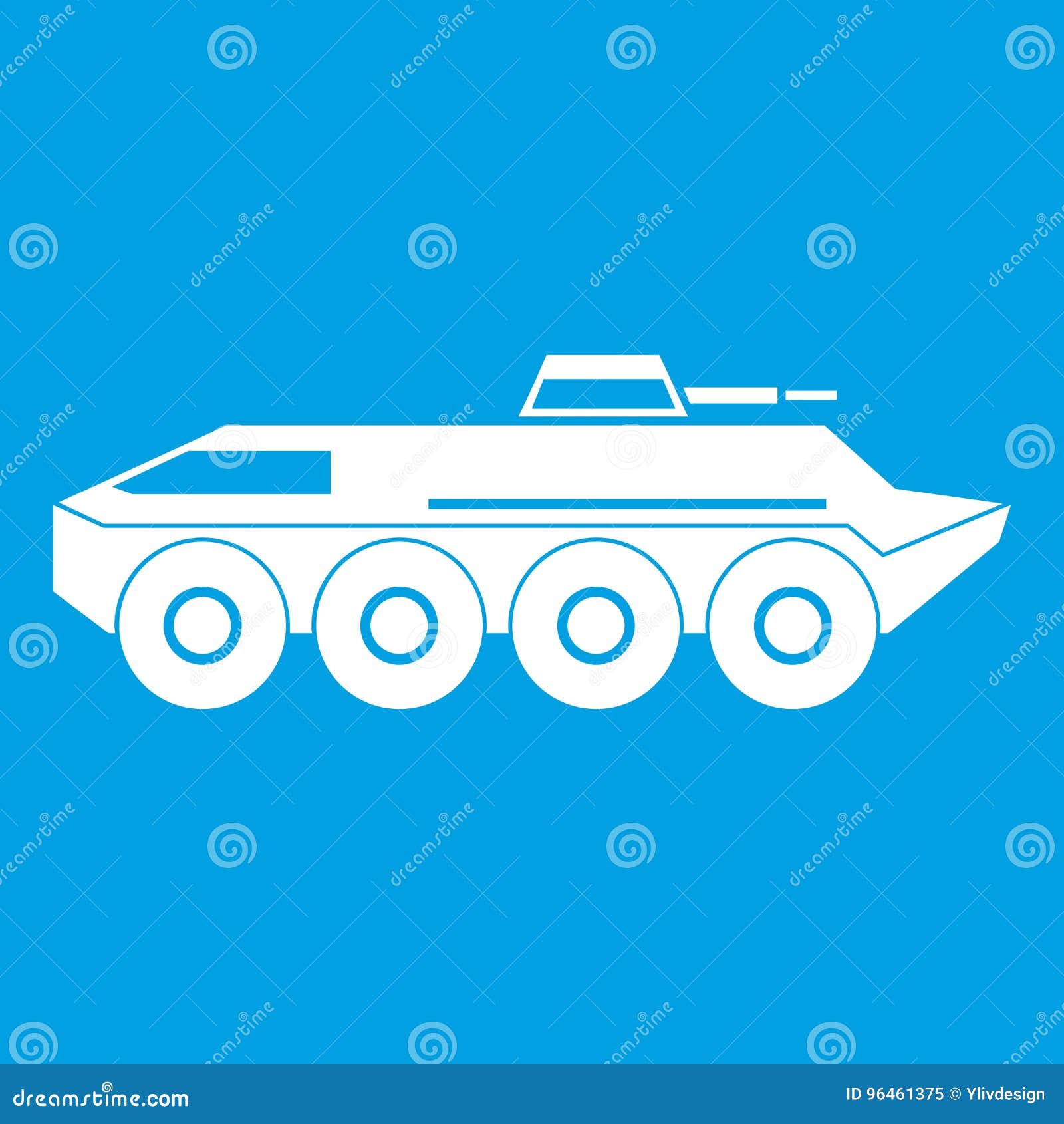 Blanc D'icône De Char D'assaut Illustration de Vecteur - Illustration ...