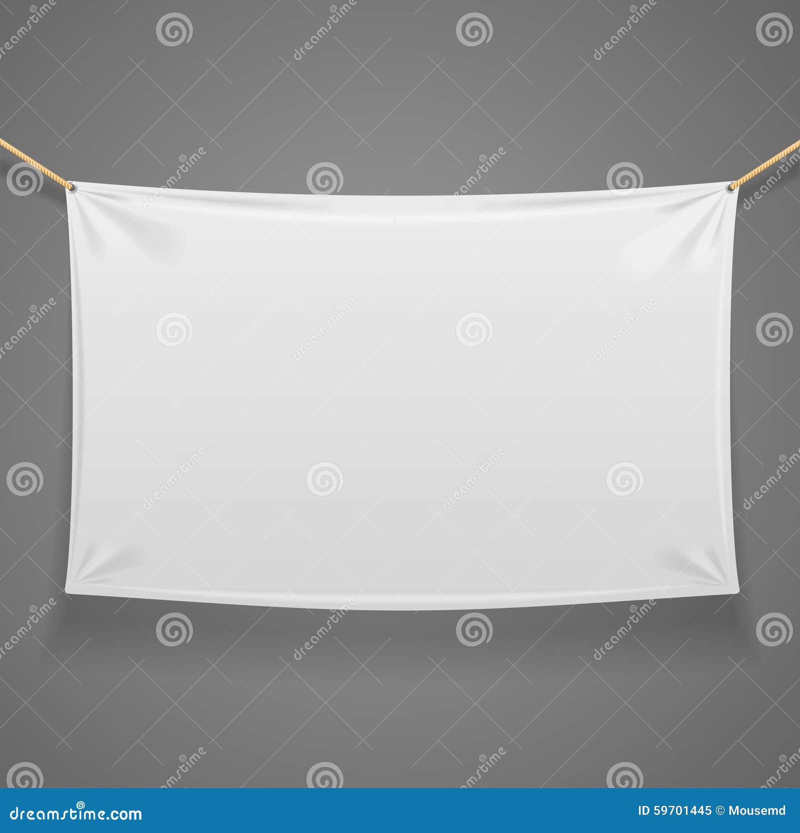 Blanc Fabric Rectangular Banner with Ropes. Vector Stock Vector ...
