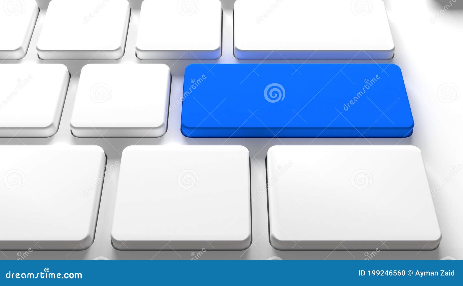 Blanck Keyboard Button Blue Color Key Pc Stock Illustration ...