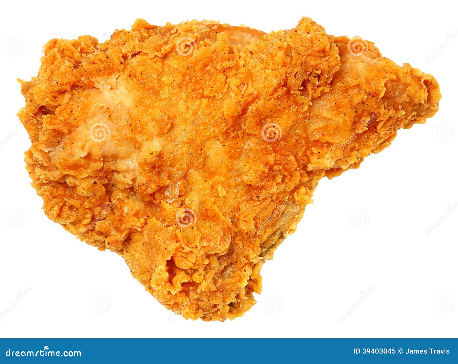 Blanco Curruscante De Fried Chicken Breast Isolated Over Imagen de ...