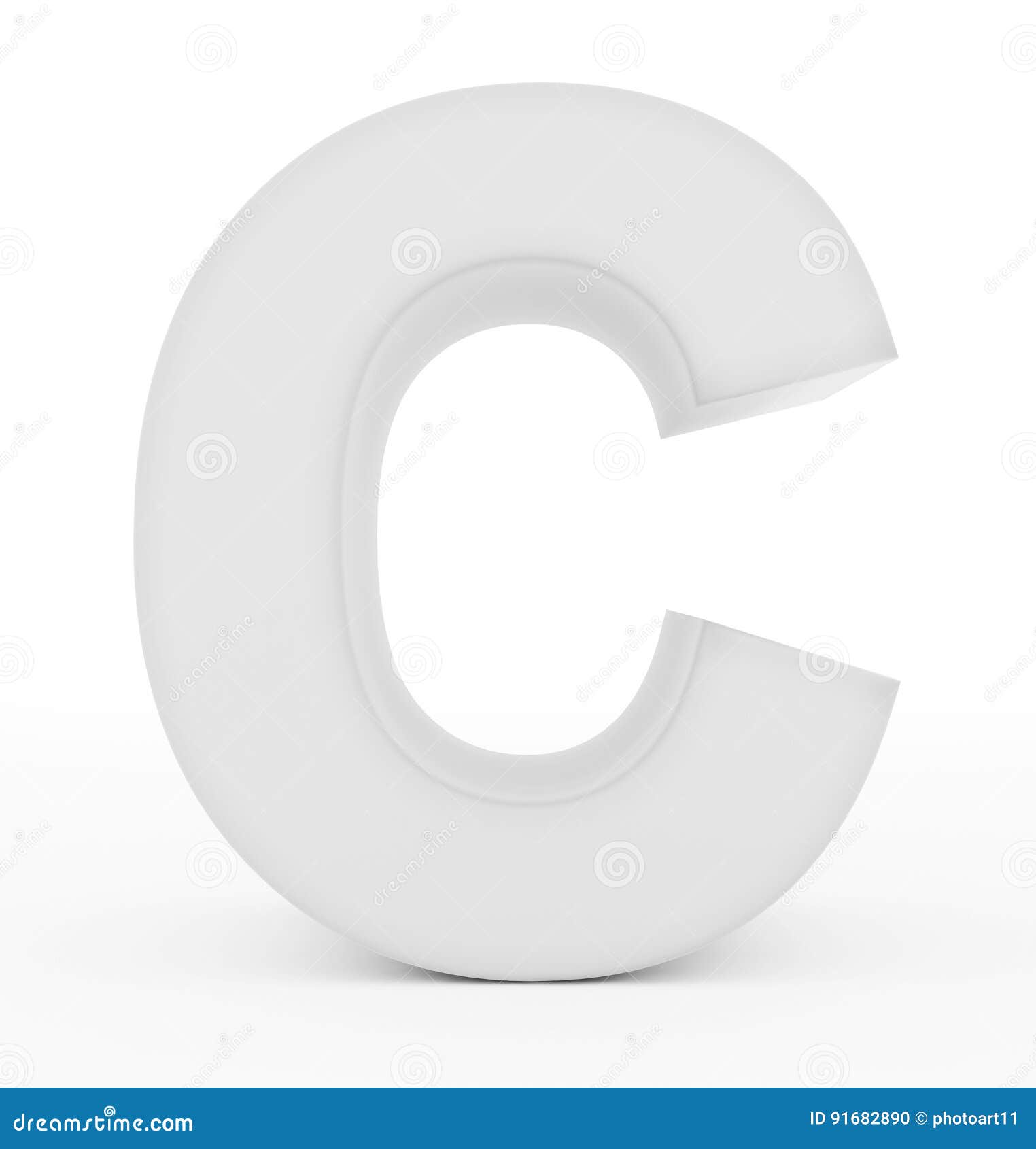 Blanco De La Letra C 3d Aislado En Blanco Stock de ilustración ...