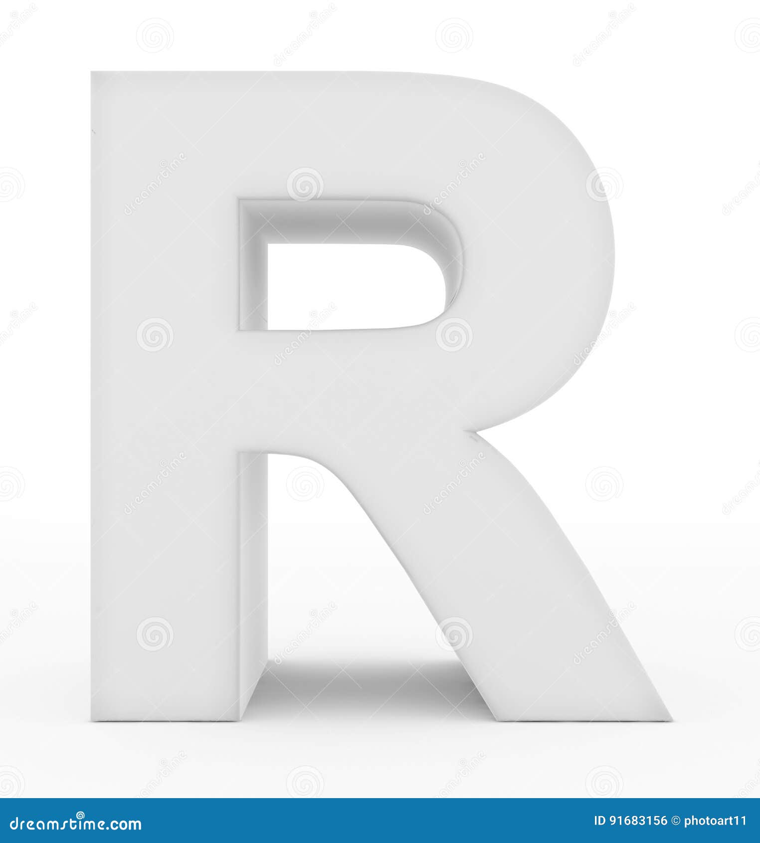 Blanco De La Letra R 3d Aislado En Blanco Stock de ilustración ...