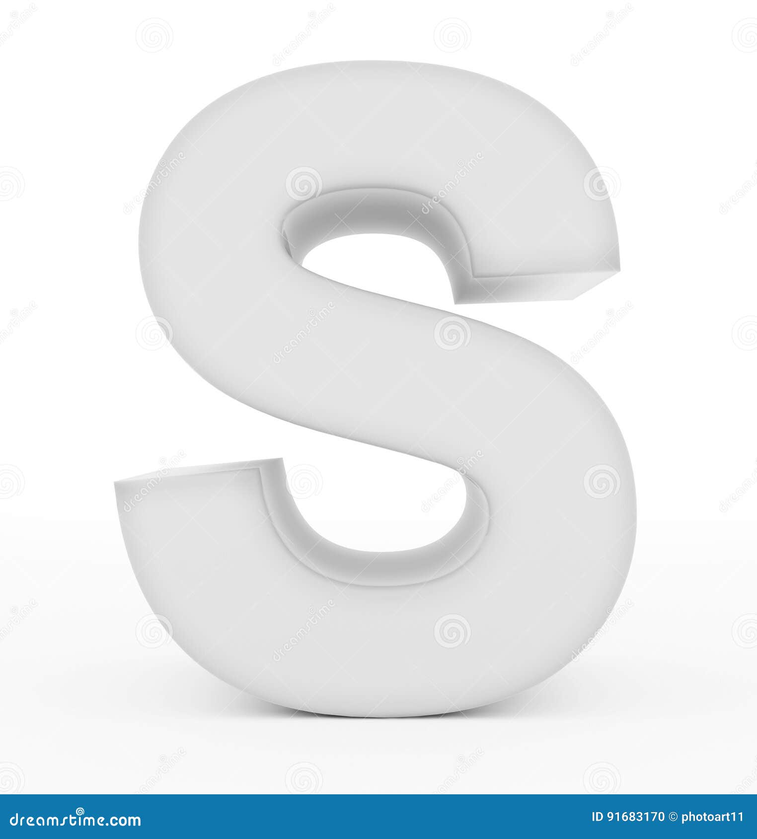 Blanco De La Letra S 3d Aislado En Blanco Stock de ilustración ...