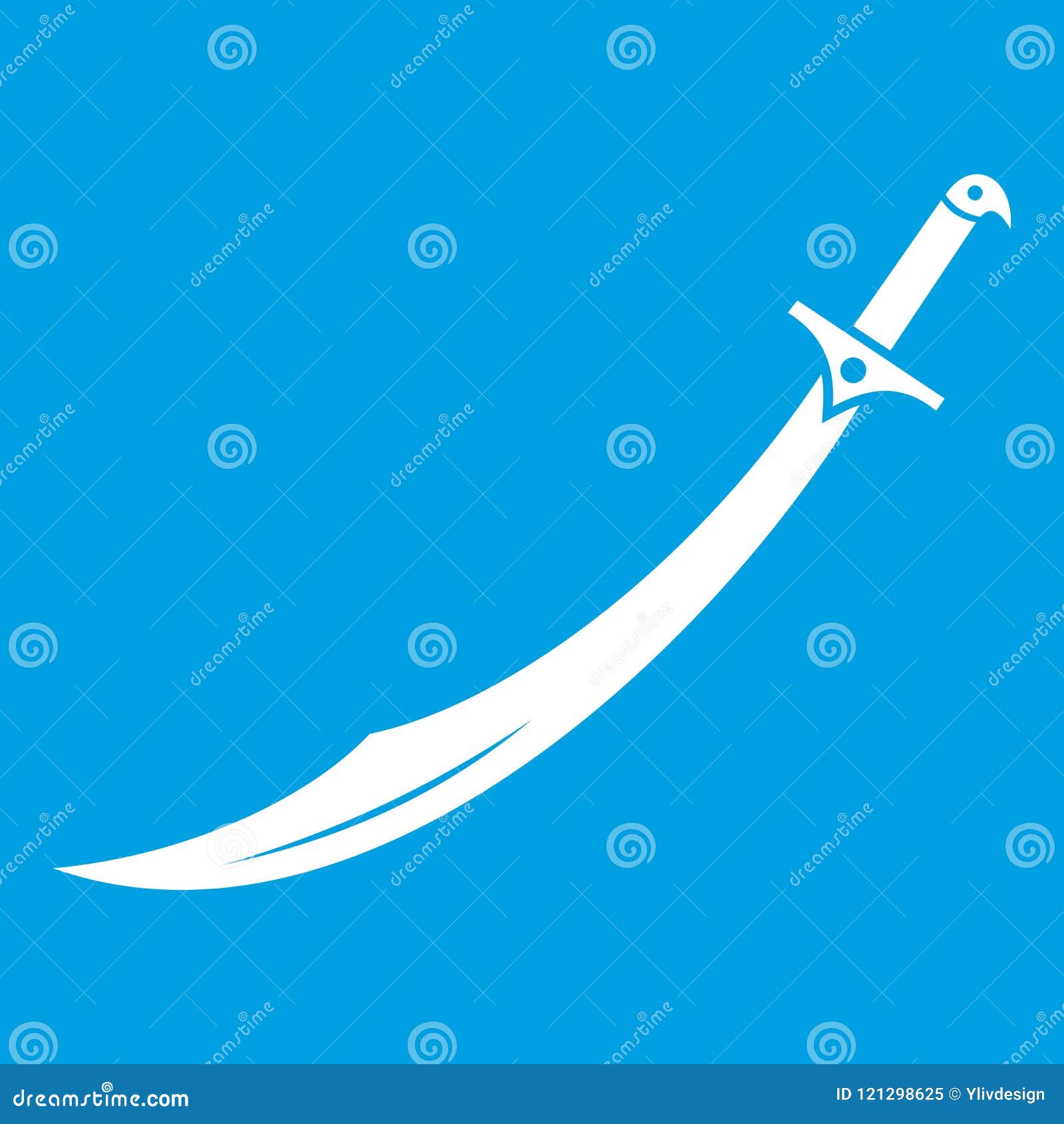 Blanco Del Icono De La Espada De La Cimitarra Ilustración del Vector ...