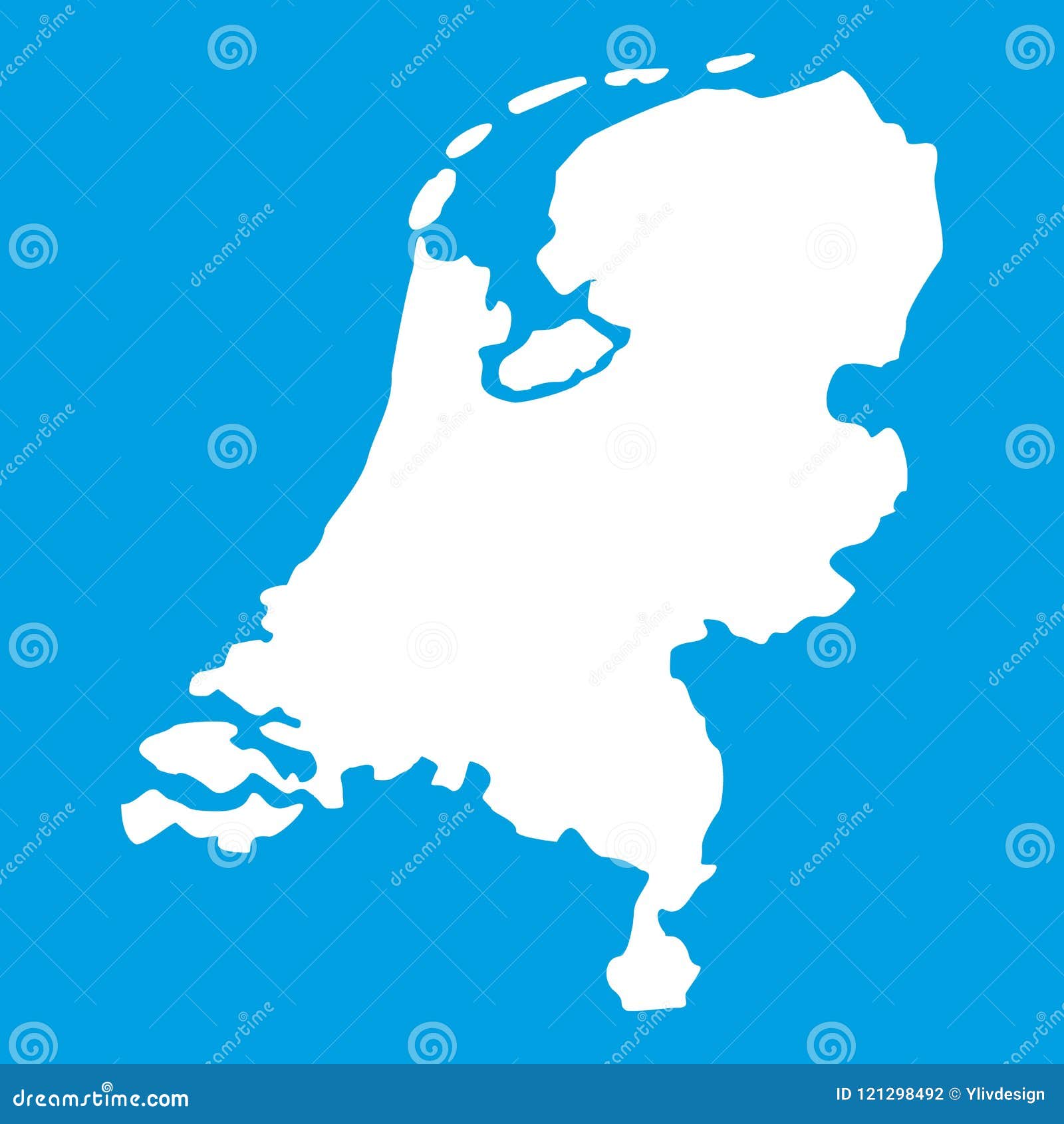 Blanco Del Icono Del Mapa De Holanda Ilustración del Vector ...