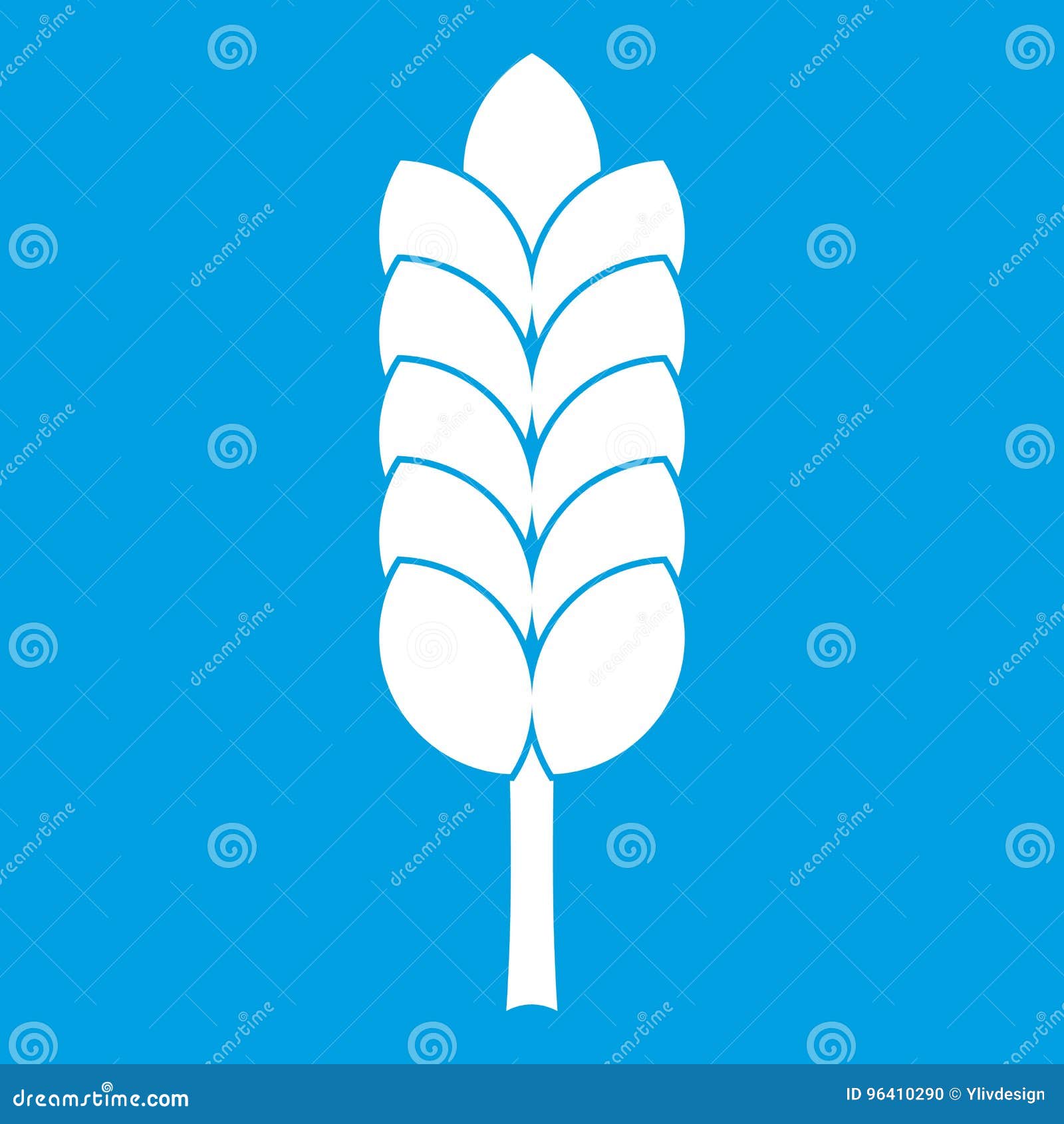 Blanco Grande Del Icono De La Espiga Ilustración del Vector ...