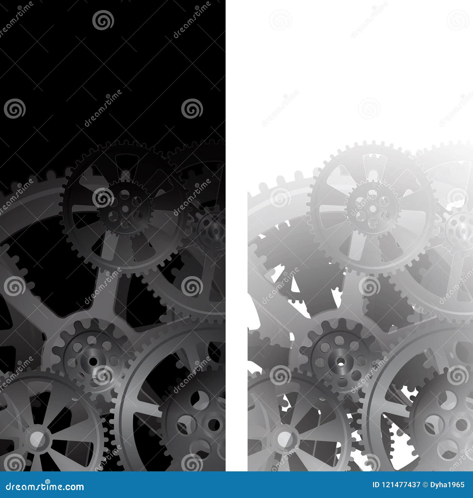 Blanco Negro De Los Engranajes Ilustración del Vector - Ilustración de ...