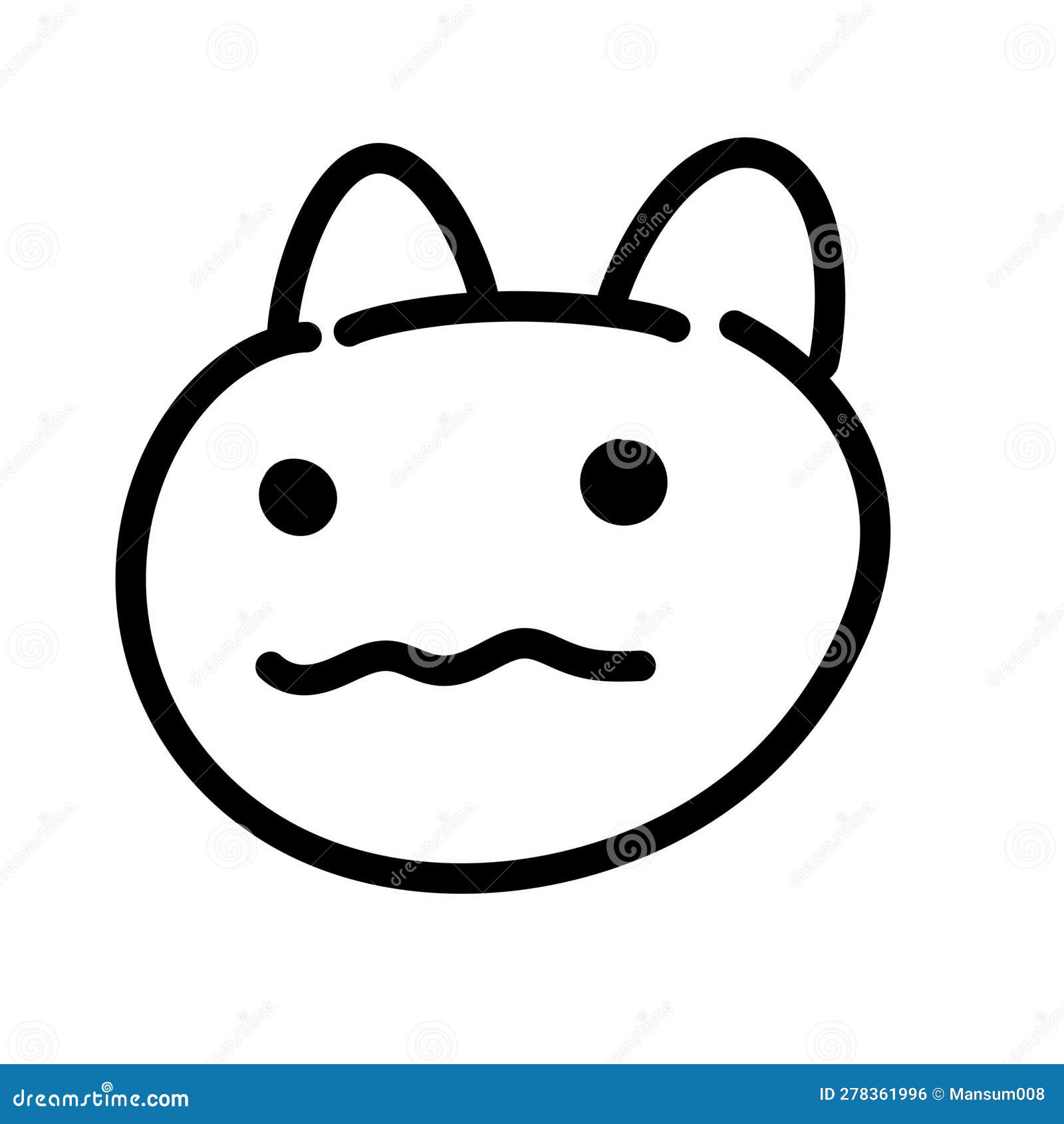Blanco Y Negro De Una Tierna Caricatura Stock De Ilustración Ilustración De Rayado Icono