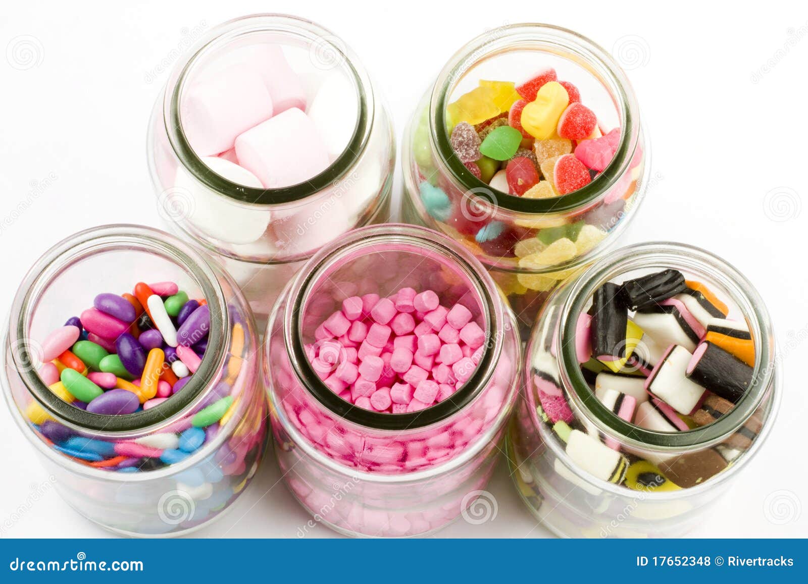 Blandad Godis Fyllda Glass Jars Arkivfoto - Bild av bönor, mauve: 17652348