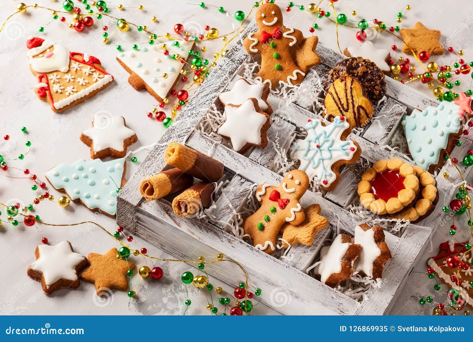 Blandade julkakor fotografering för bildbyråer. Bild av driftstopp ...