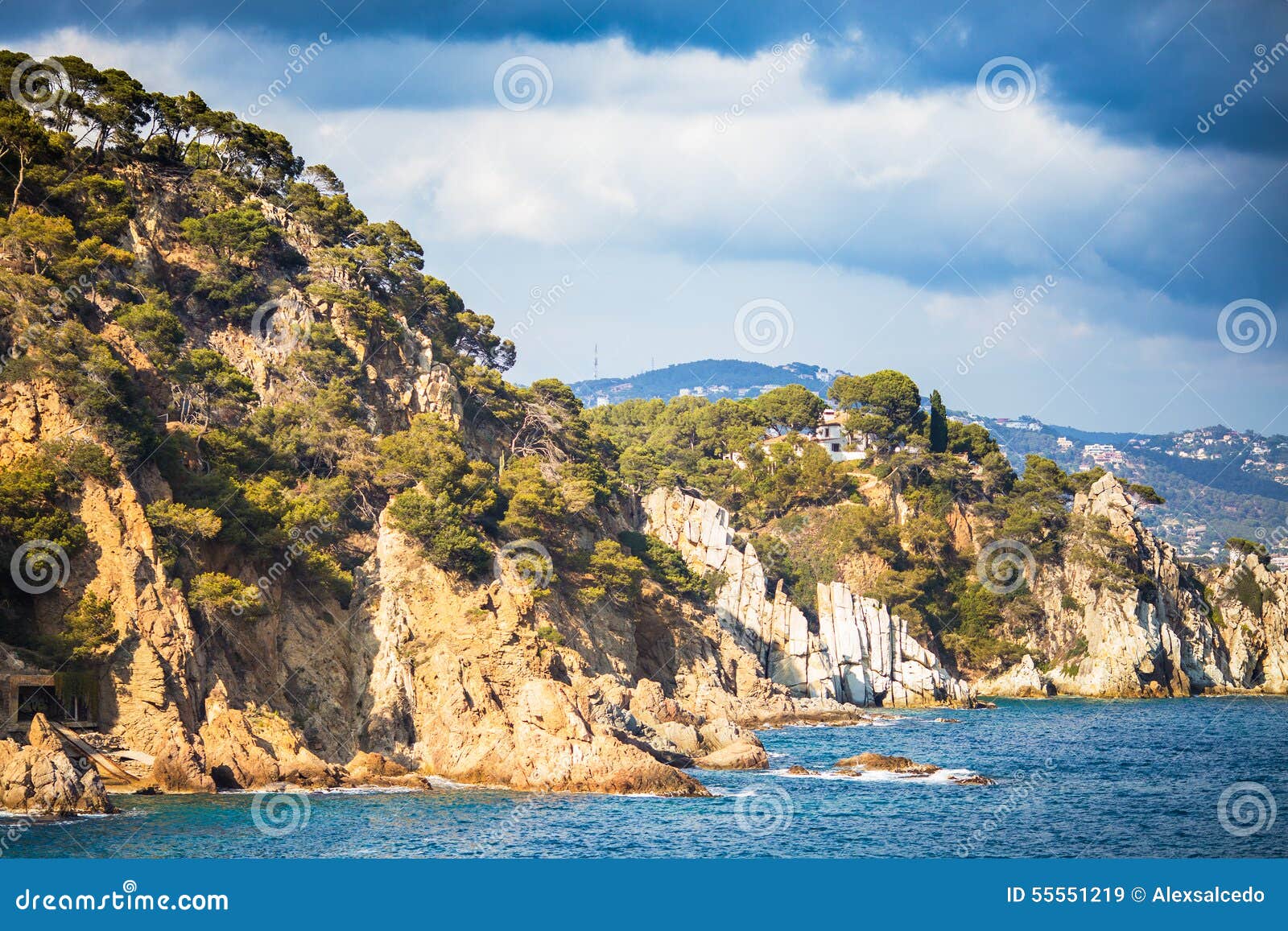 Blanes beach stock image. Image of green, spanish, spain - 55551219