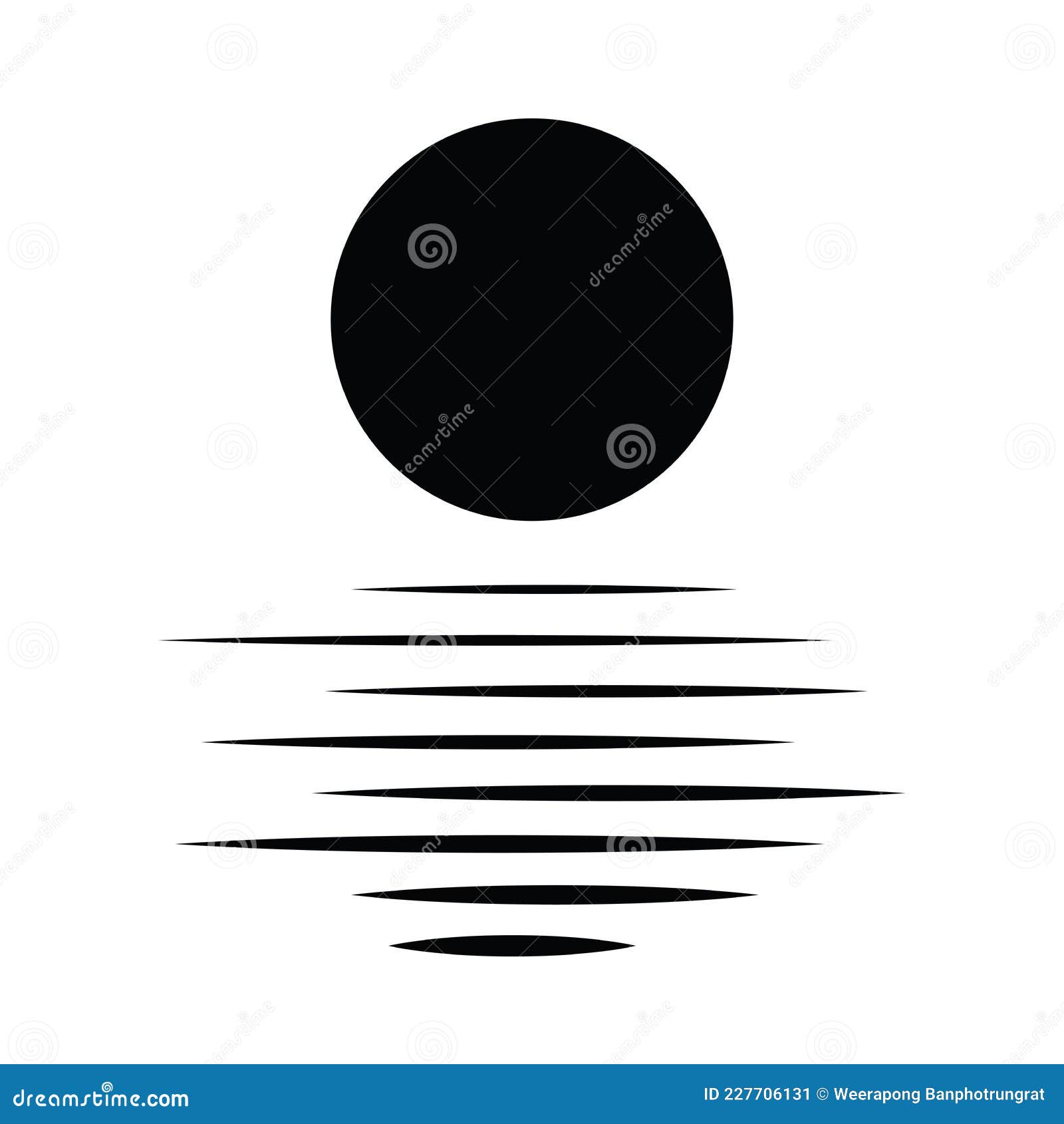 Moon Shadow on the Surface of Water, Moonlight on the Sky Stock Vector ...