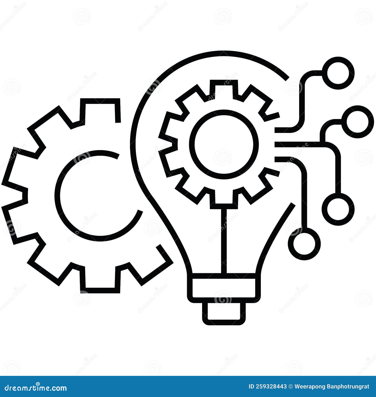 Light and Lamp Icon, Creativity Idea of Creator, Wisdom and Knowledge ...