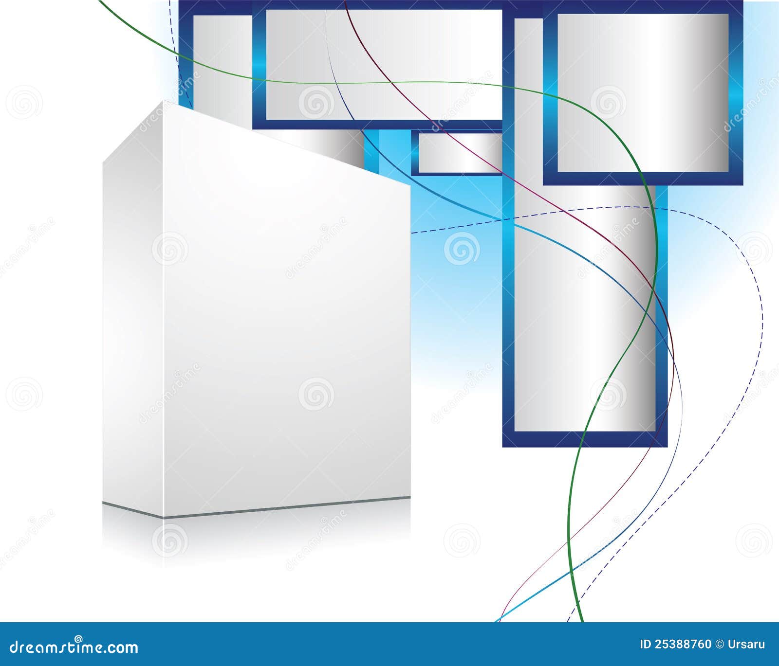 Blank 3d Box with Abstract Background Stock Illustration - Illustration ...