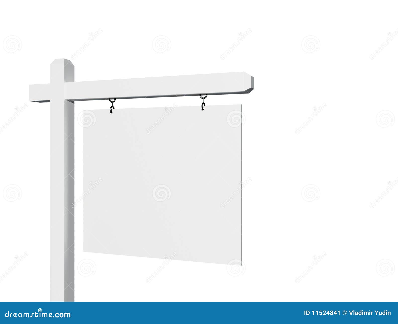 Blank 3D Sign Isolated on a White Background Stock Illustration ...