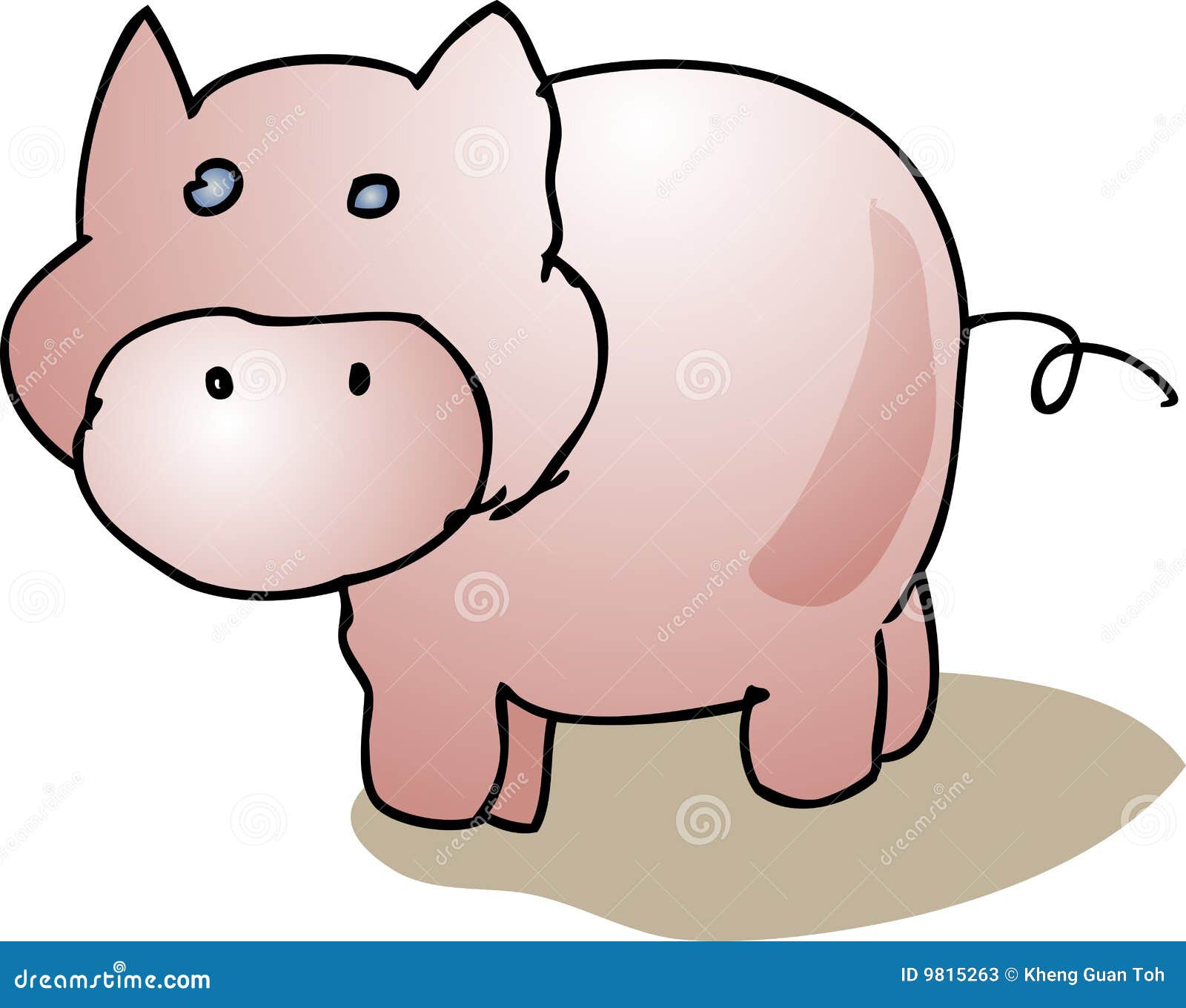 Blank stock vector. Illustration of hand, domestic, piglet - 9815263