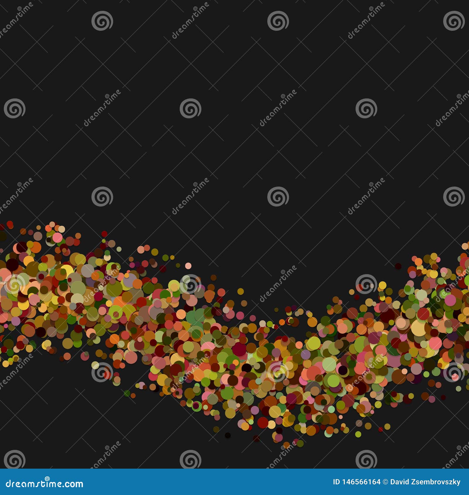 Blank Abstract Confetti Wave Background Template with Dispersed Dots ...