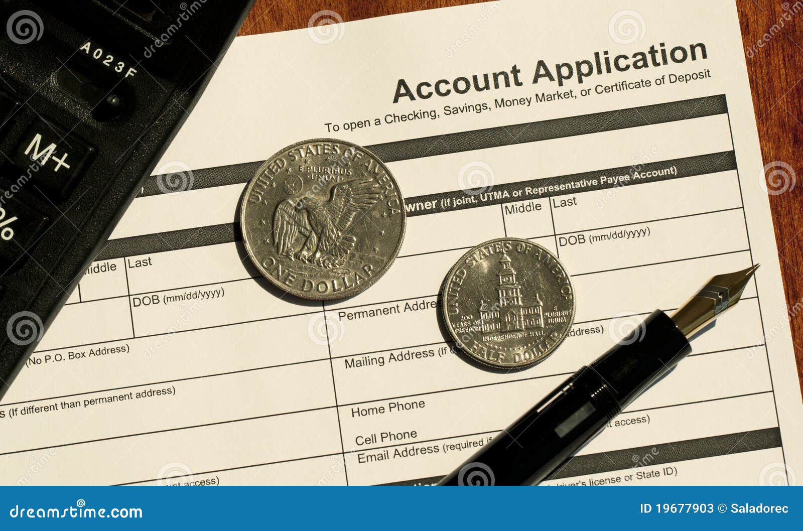 Blank Account Application stock image. Image of paying - 19677903