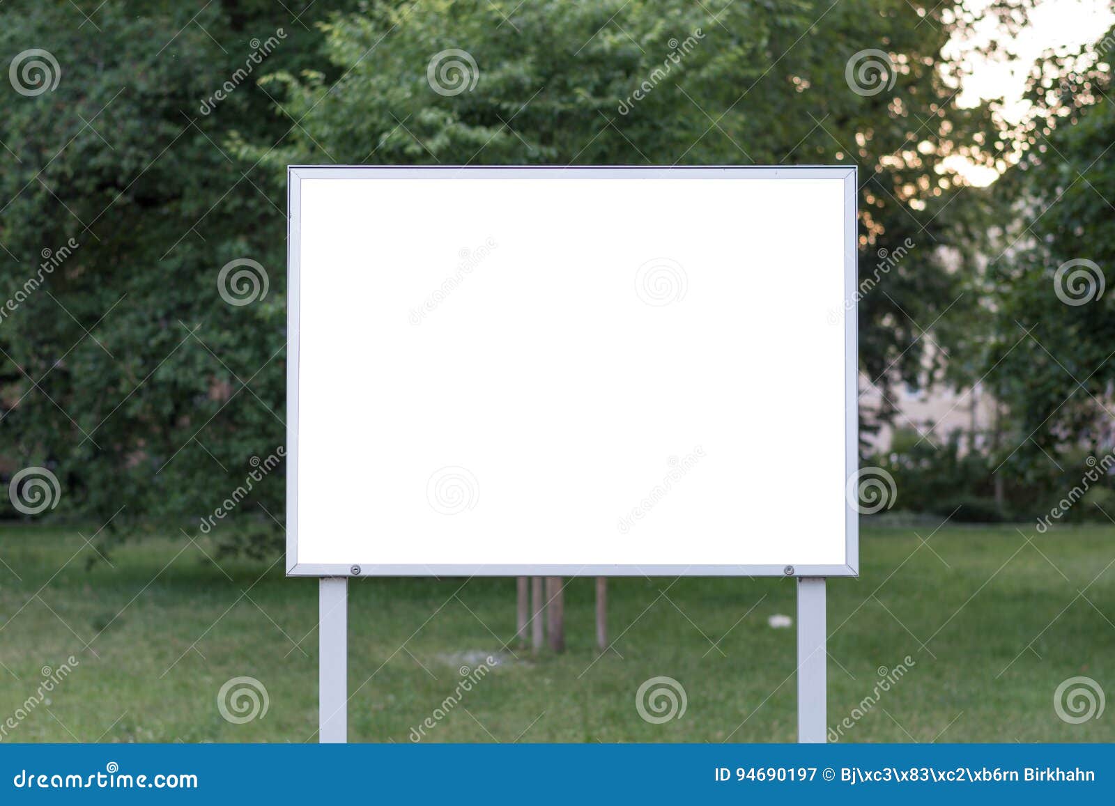 Blank Ad Space Sign Infront of Trees Stock Image - Image of signboard ...