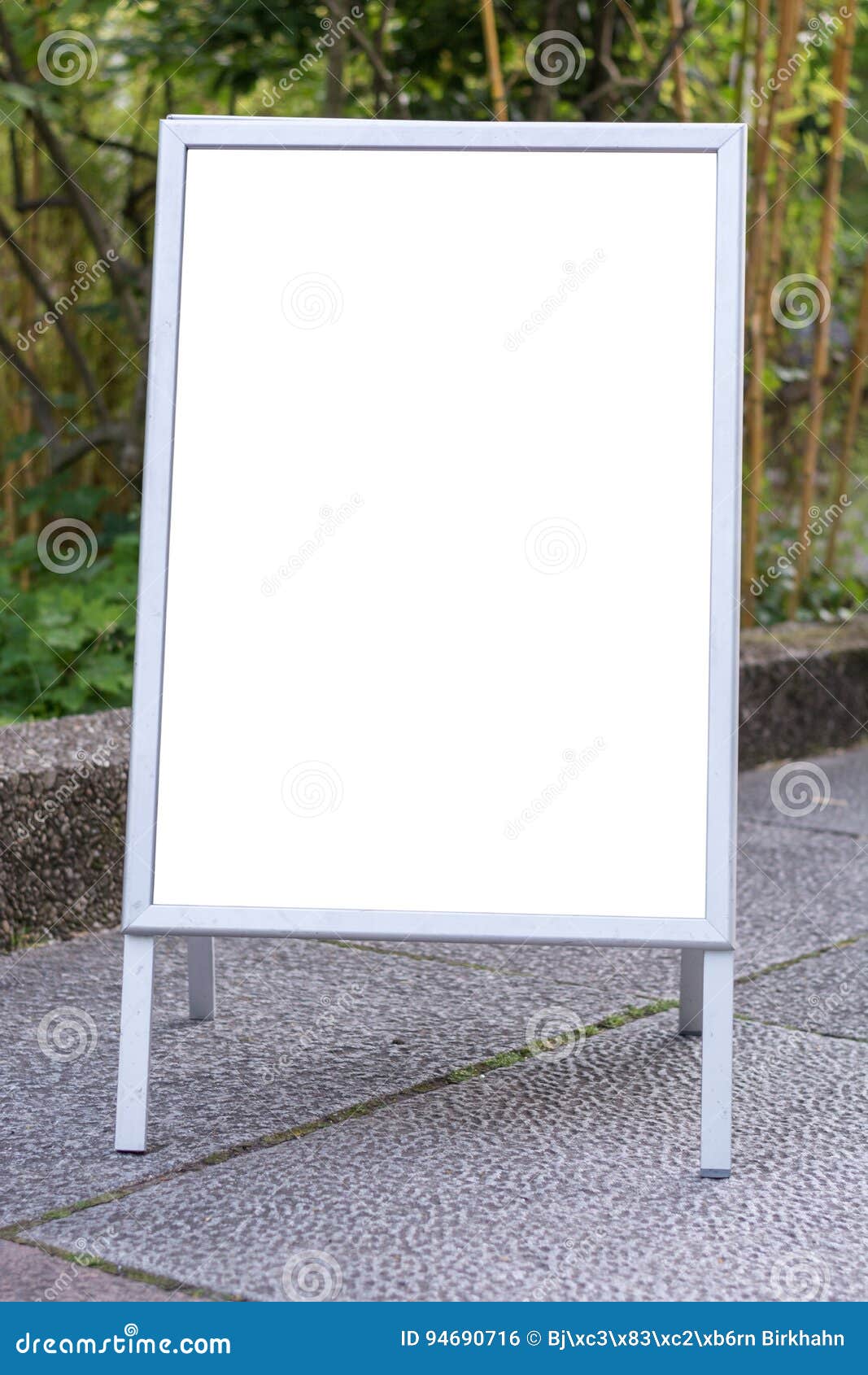 Blank Ad Space Sign Infront of Trees in a Park Stock Photo - Image of ...