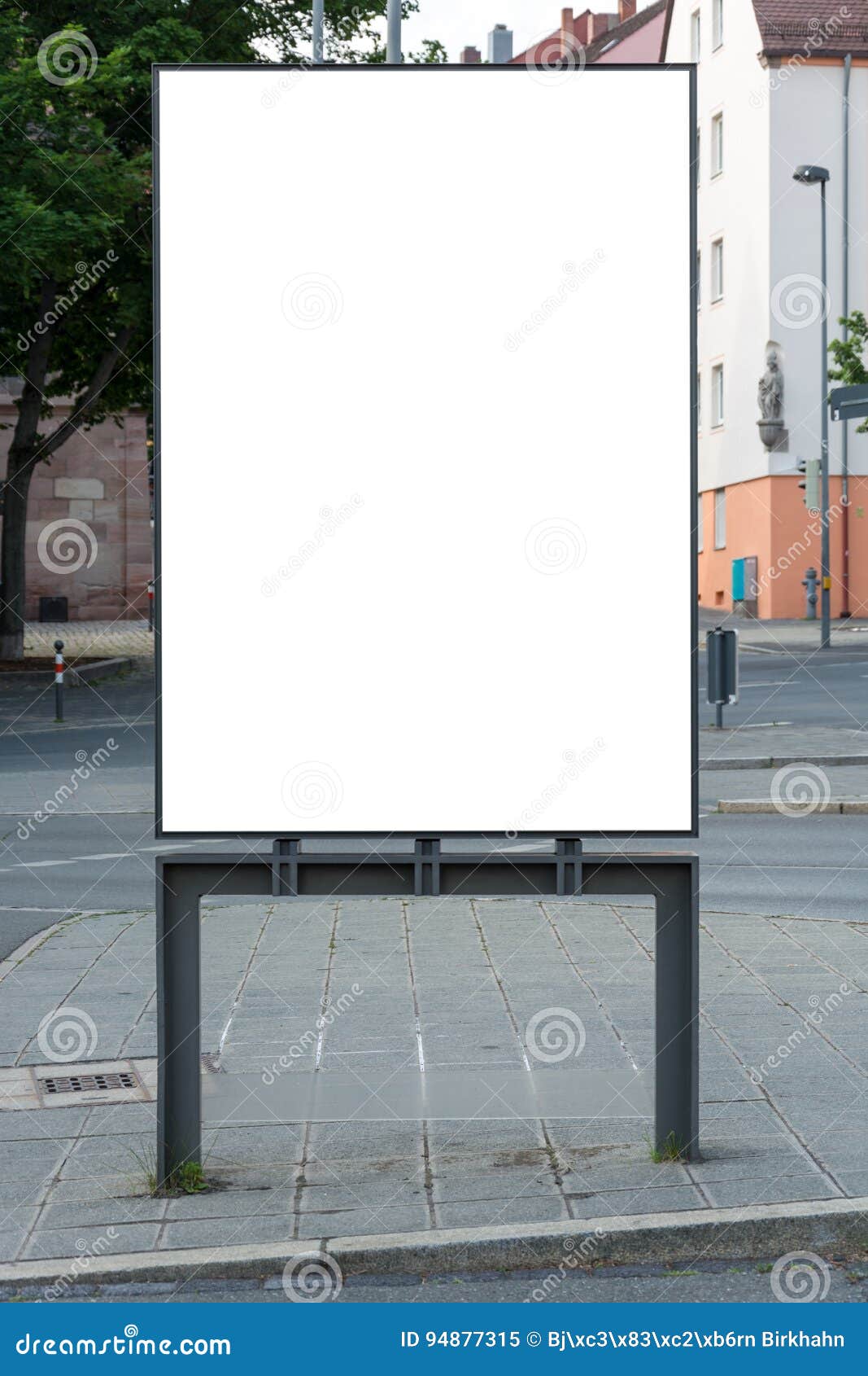 Blank Ad Space Sign Isolated in the Street Stock Image - Image of board ...