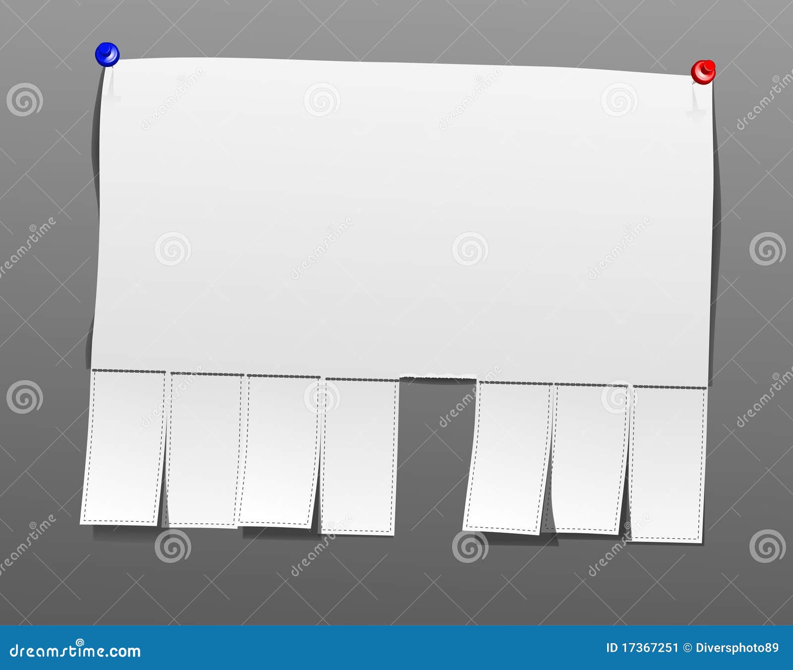 Blank Advertisement Template With Cut Slips. Vector Illustration ...