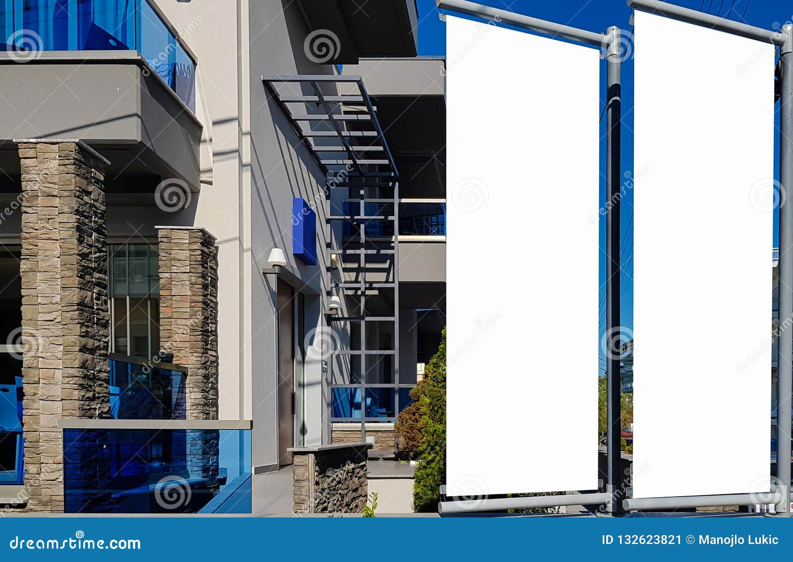 Two Blank Advertisement Banner Ad Template Mock Up Isolated Clipping ...