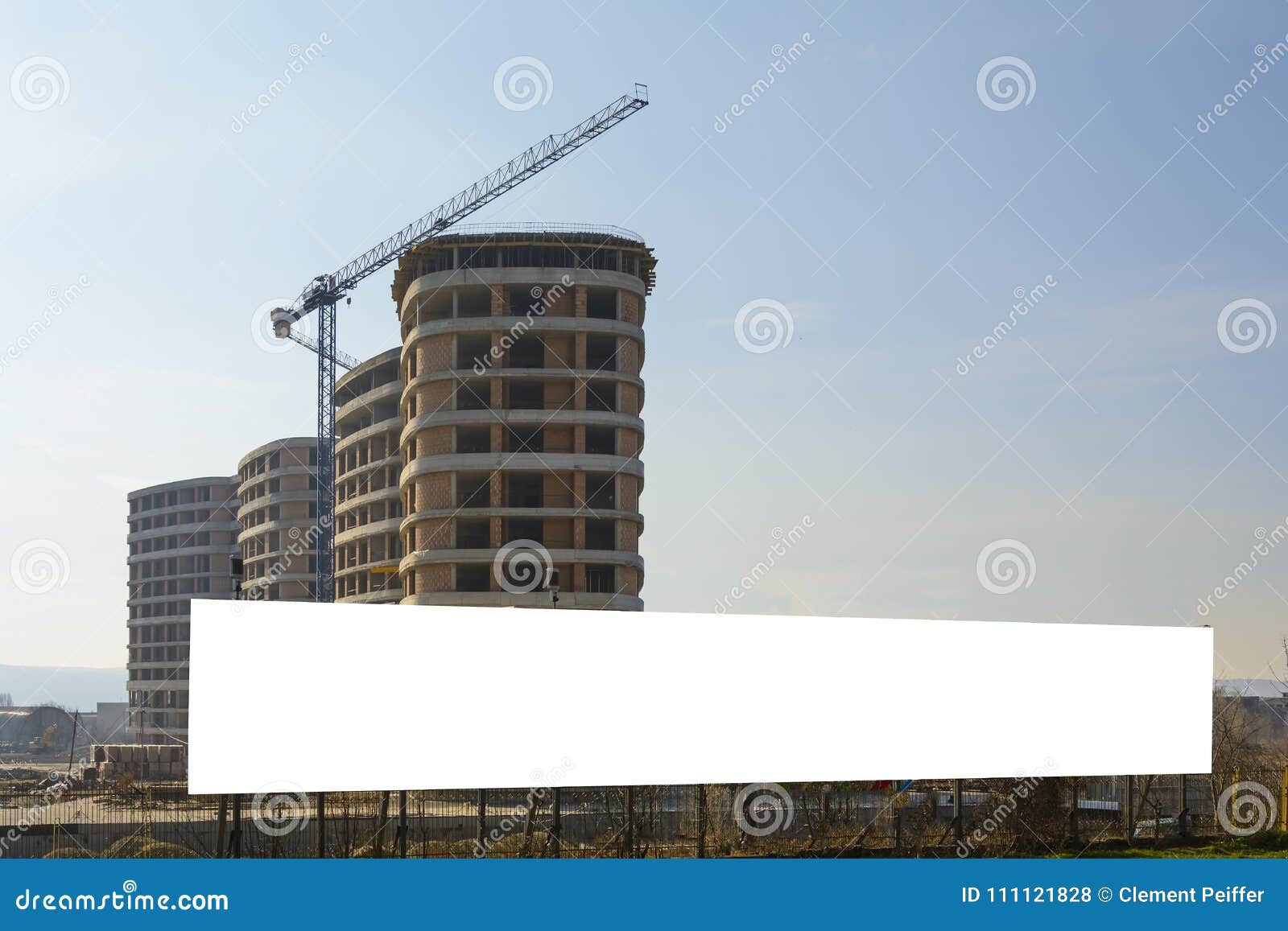 Billboard in a Construction Site Stock Photo - Image of advert, estate ...