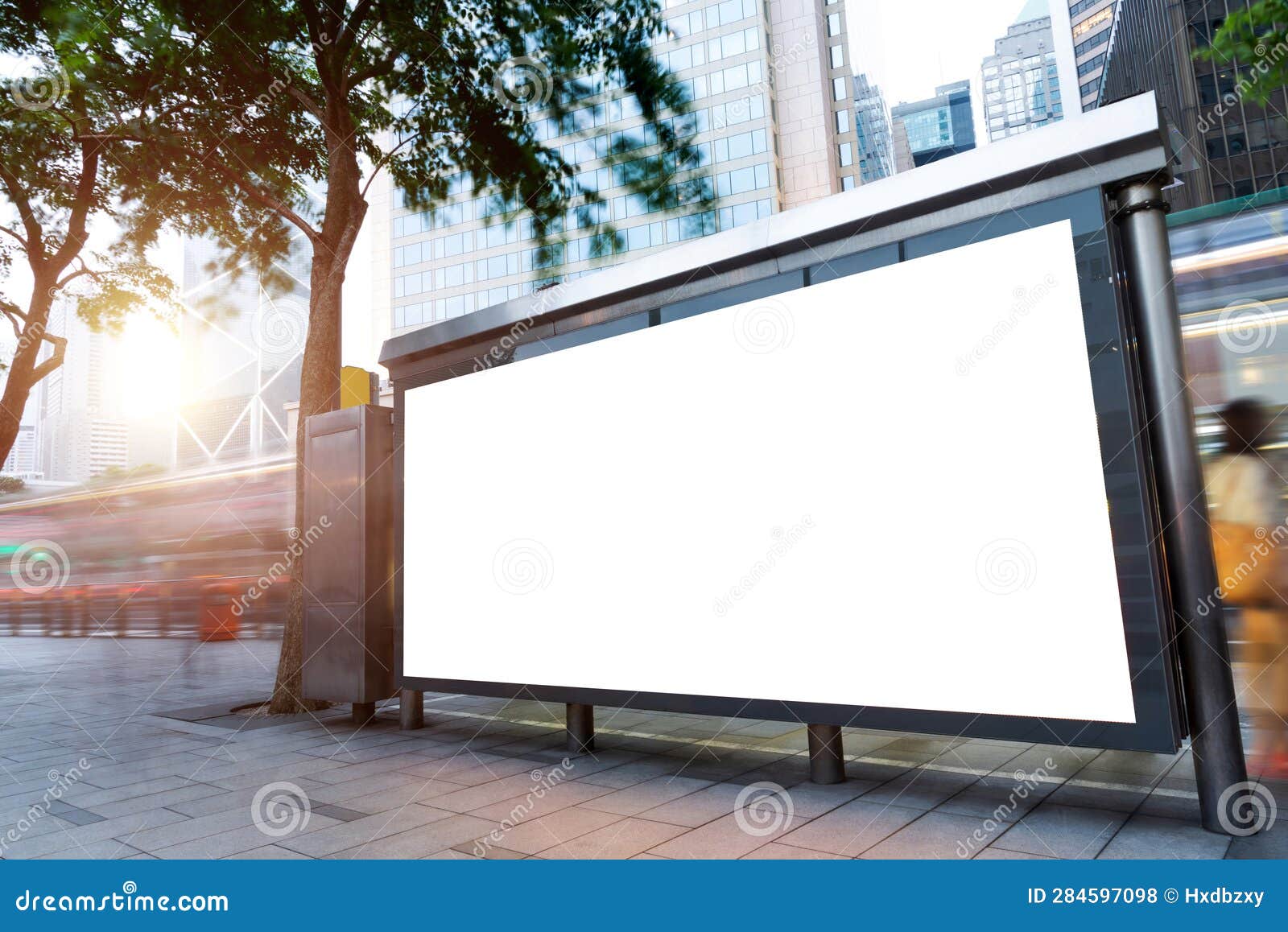Blank Advertisement Billboard in a Bus Stop Stock Photo - Image of ...
