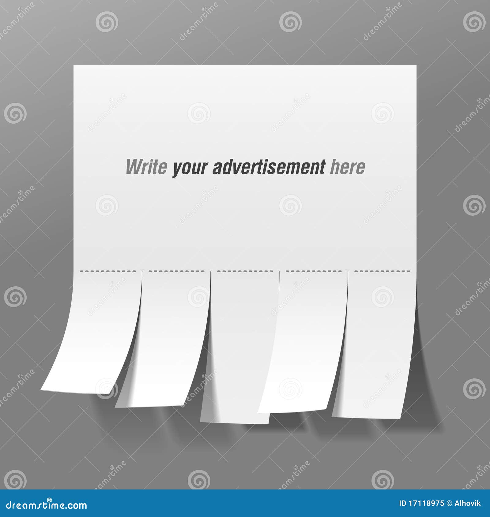 Blank Advertisement Template With Cut Slips. Vector Illustration ...
