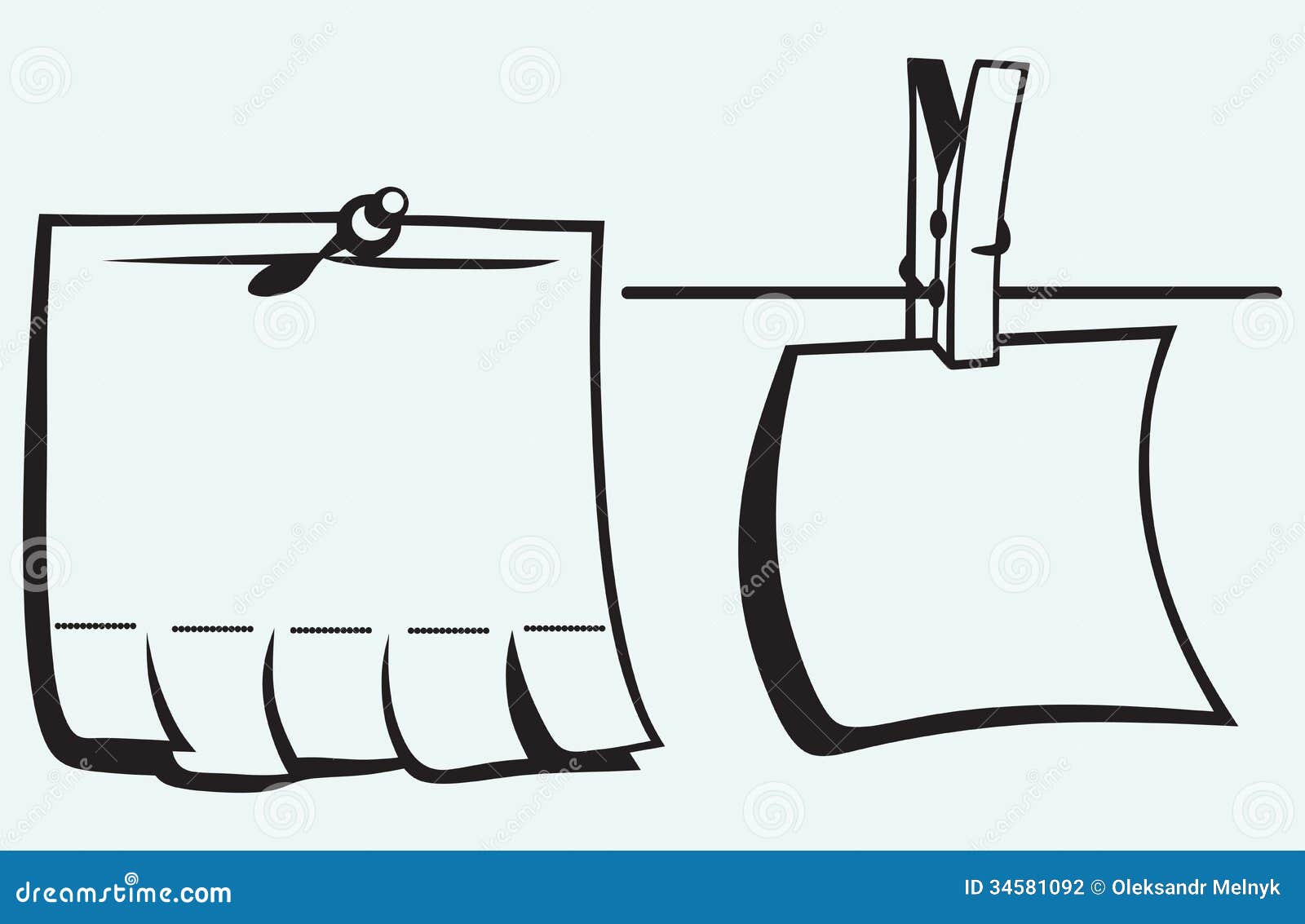 Blank Advertisement Template With Cut Slips. Vector Illustration ...